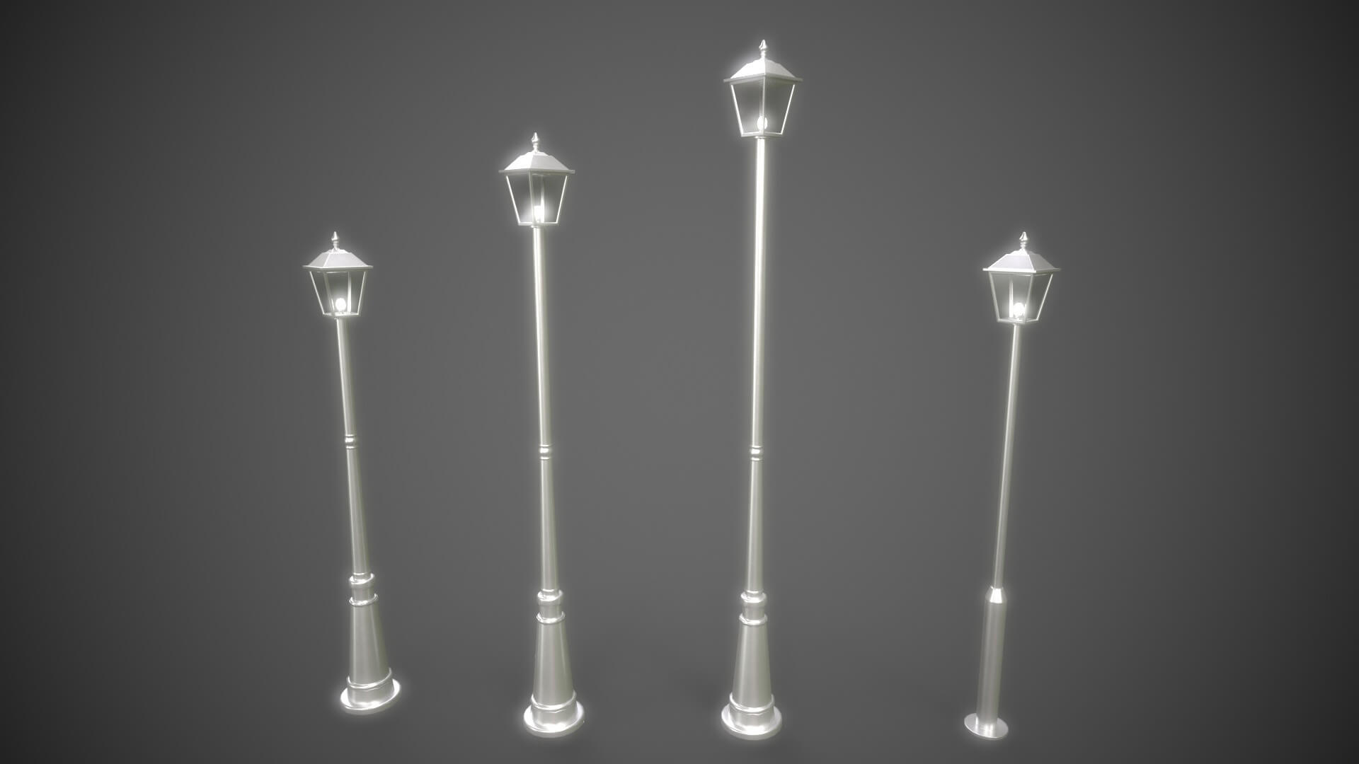 Outdoor Street Lamp Post - 3D Model by PBR Cool