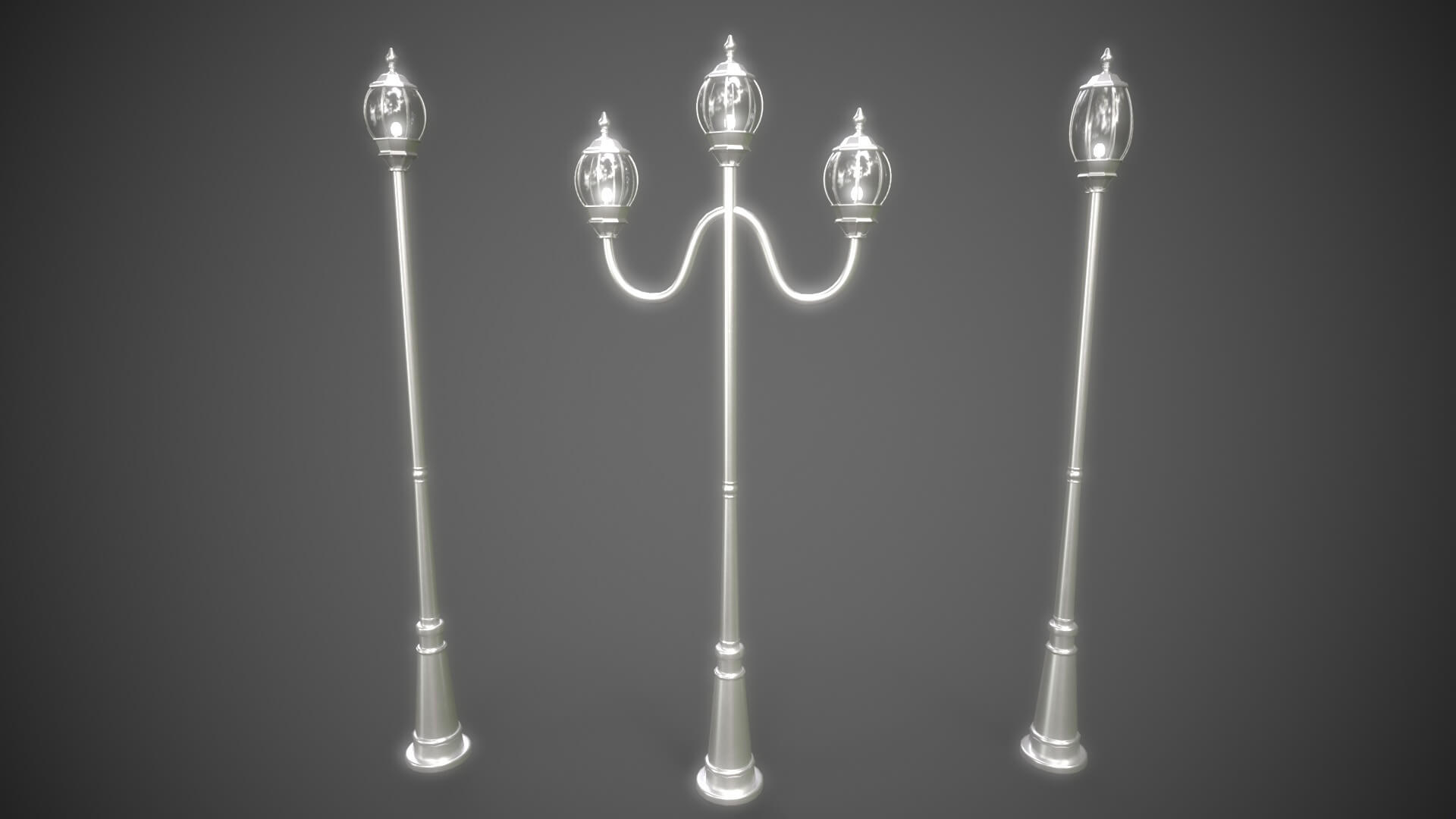Outdoor Street Lamp Post - 3D Model by PBR Cool
