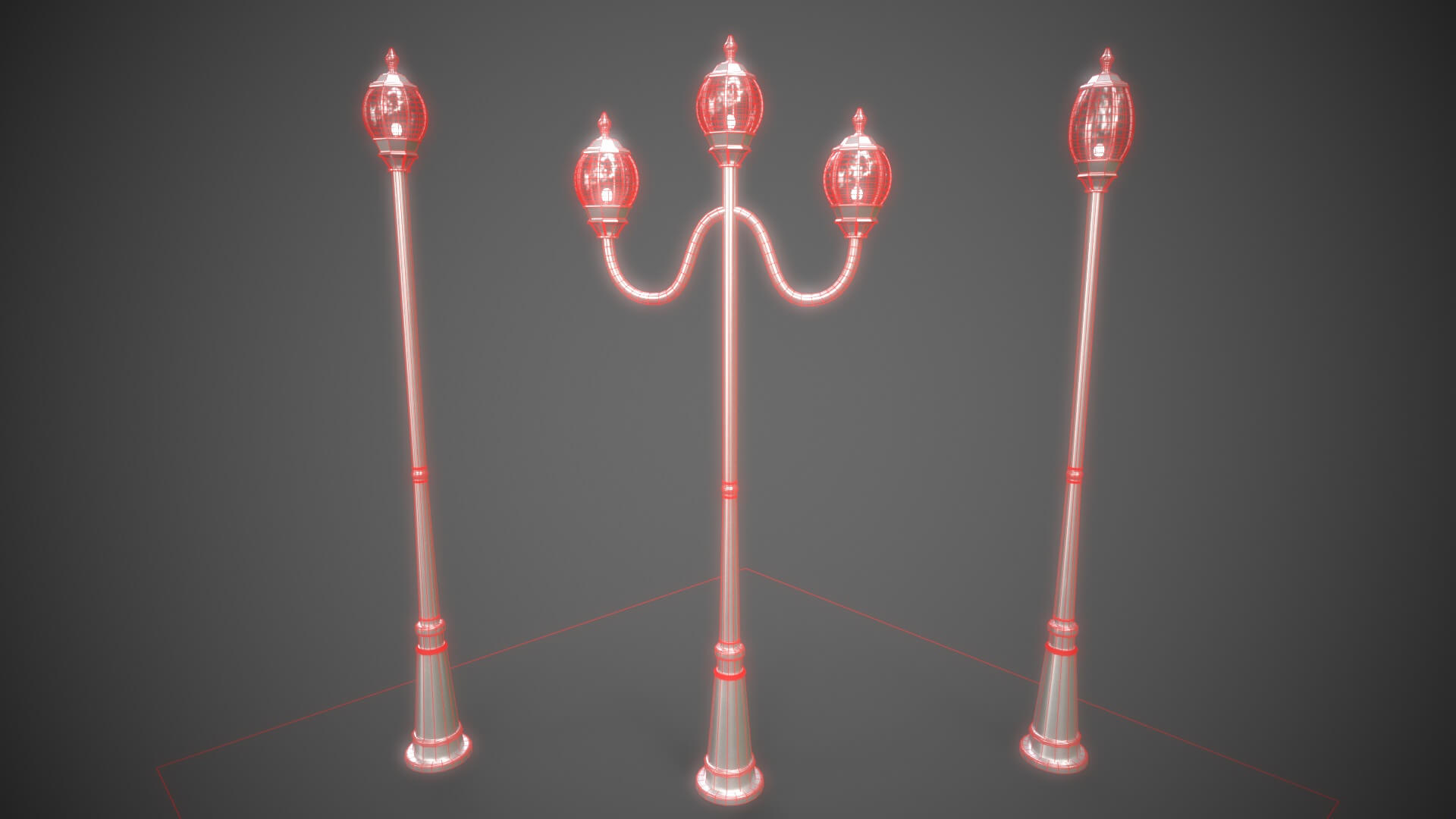 Outdoor Street Lamp Post - 3D Model by PBR Cool
