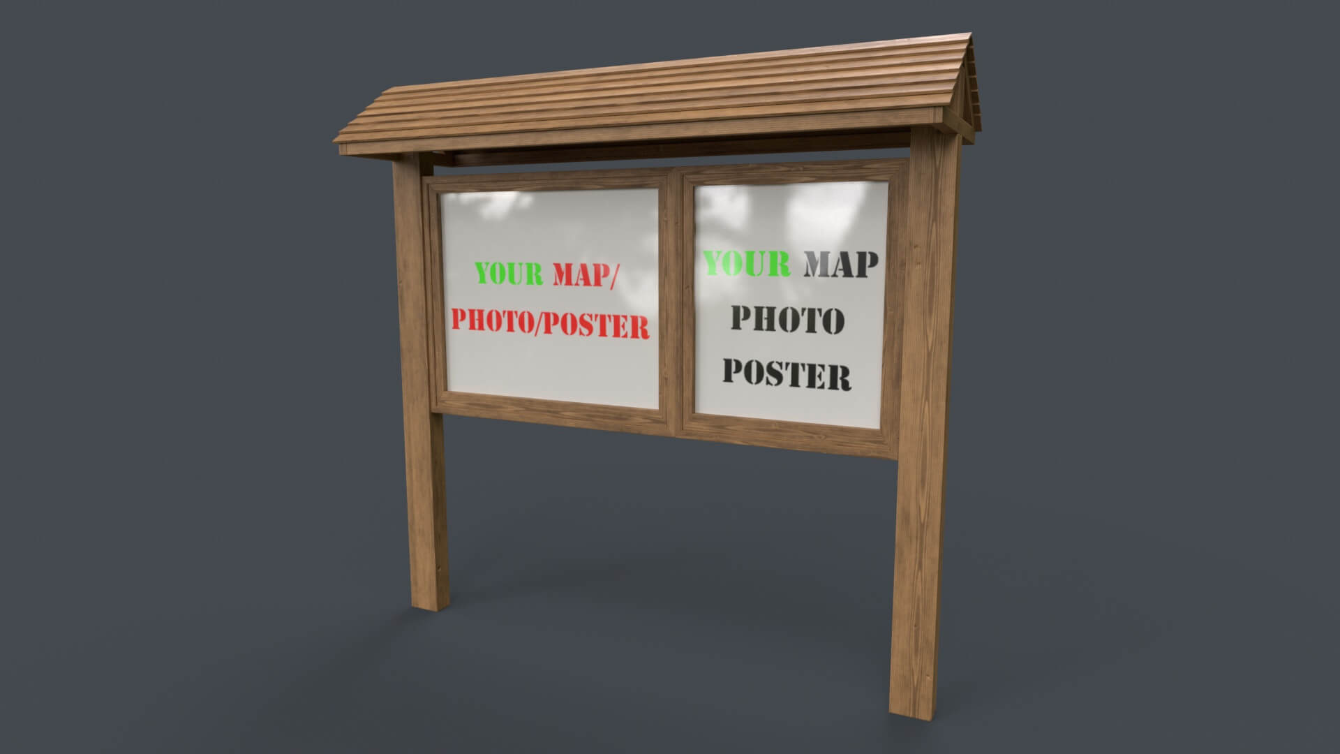 Outdoor Wooden Notice Board A - 3D Model by PBR Cool