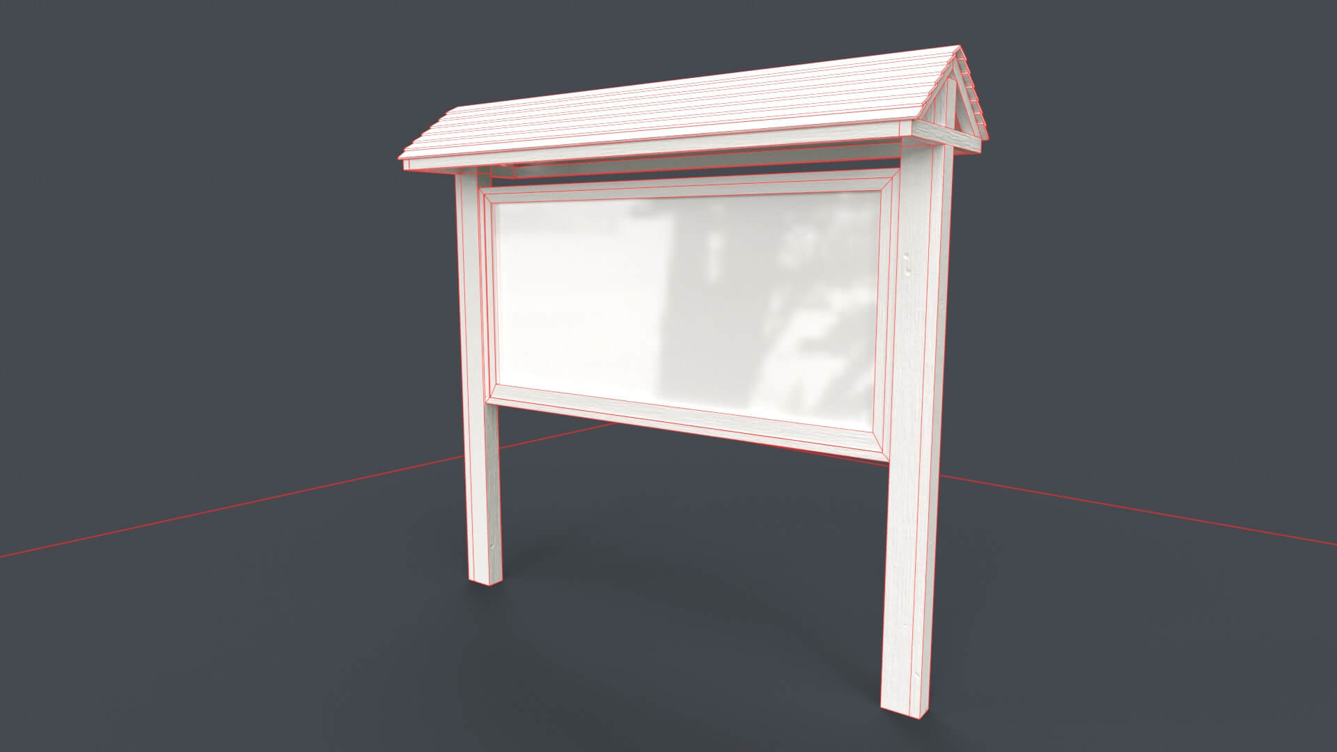 Outdoor Wooden Notice Board A - 3D Model by PBR Cool