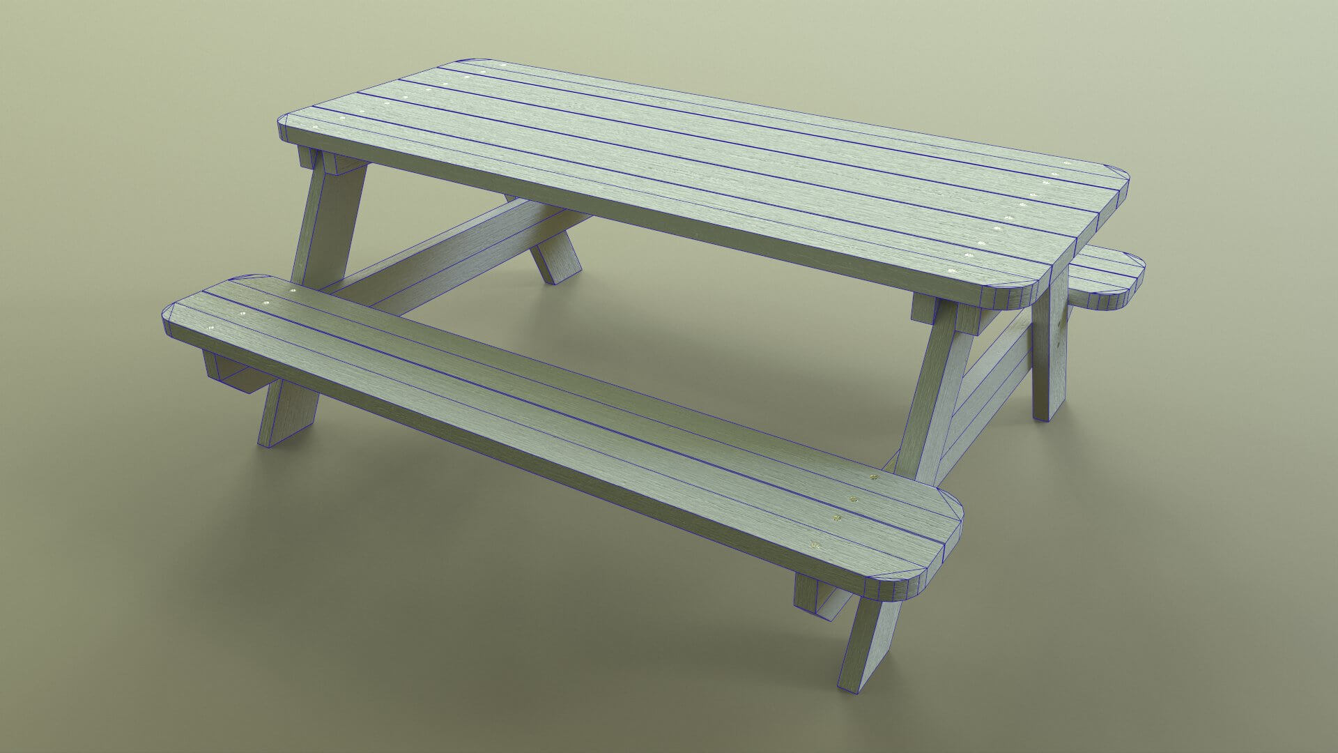 Picnic Table and Park Bench - 3D Model by PBR Cool