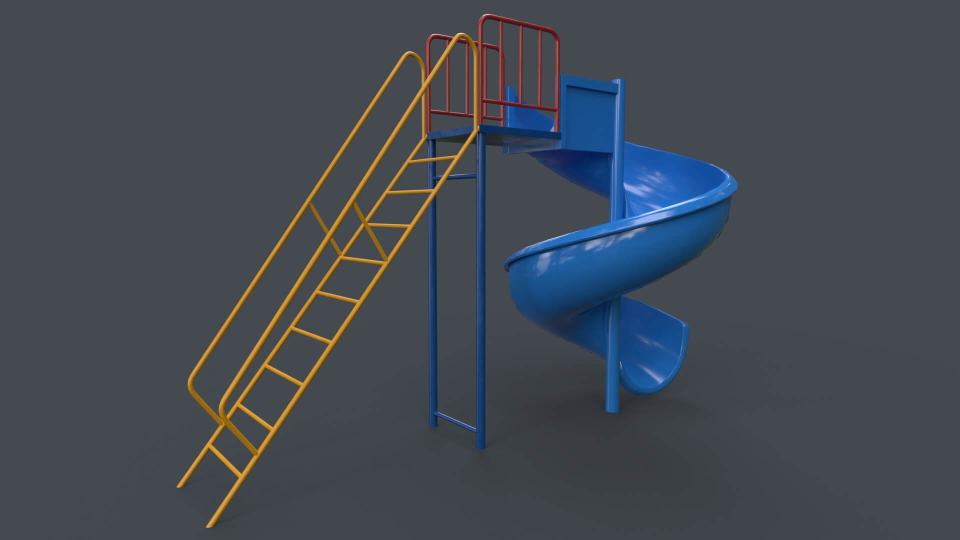 Modular Outdoor Spiral Tube Slide C - 3D Model by PBR Cool
