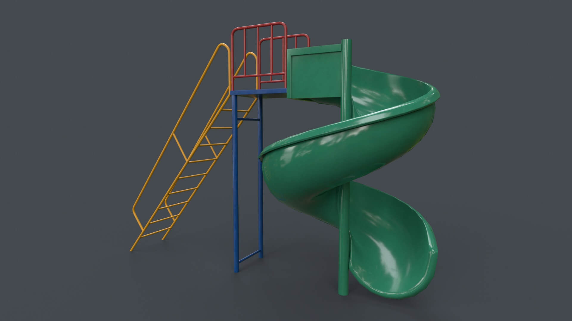 Modular Outdoor Spiral Tube Slide C - 3D Model by PBR Cool