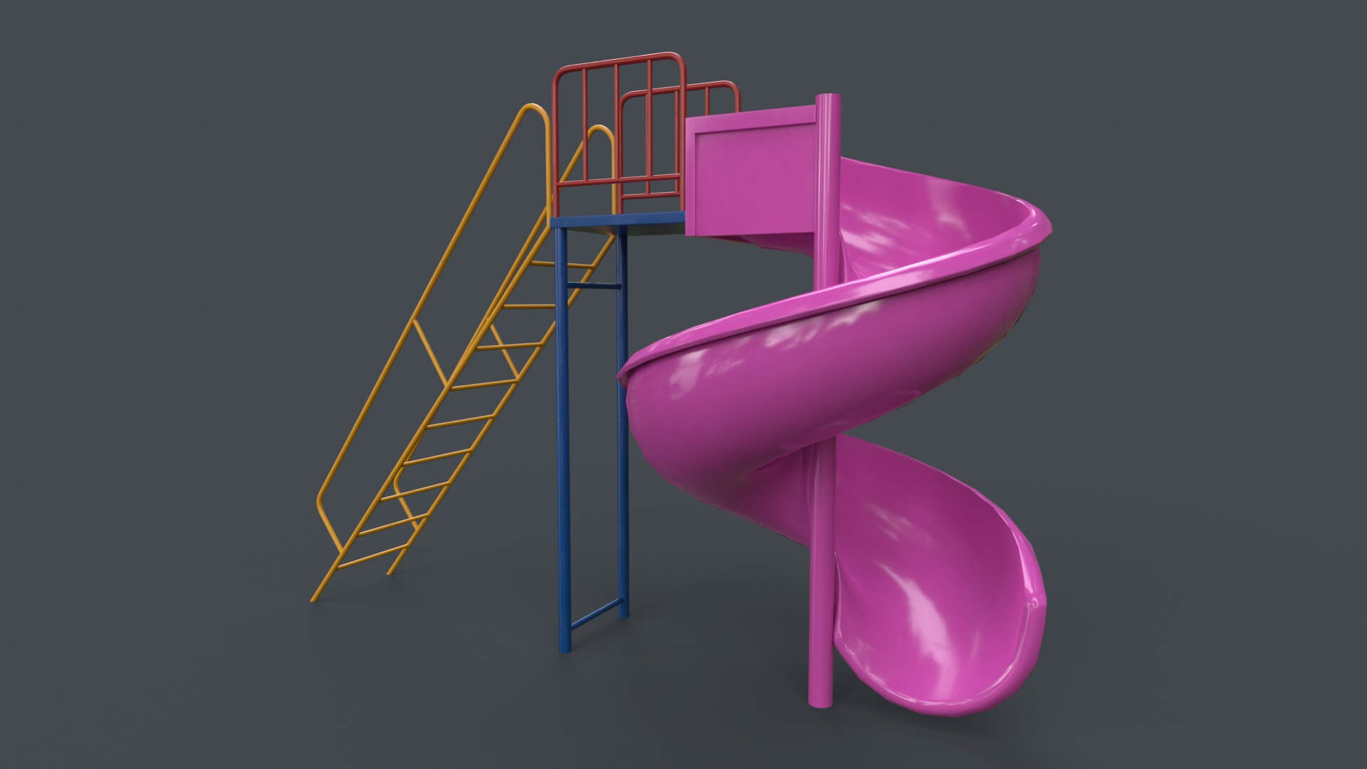 Modular Outdoor Spiral Tube Slide C - 3D Model by PBR Cool