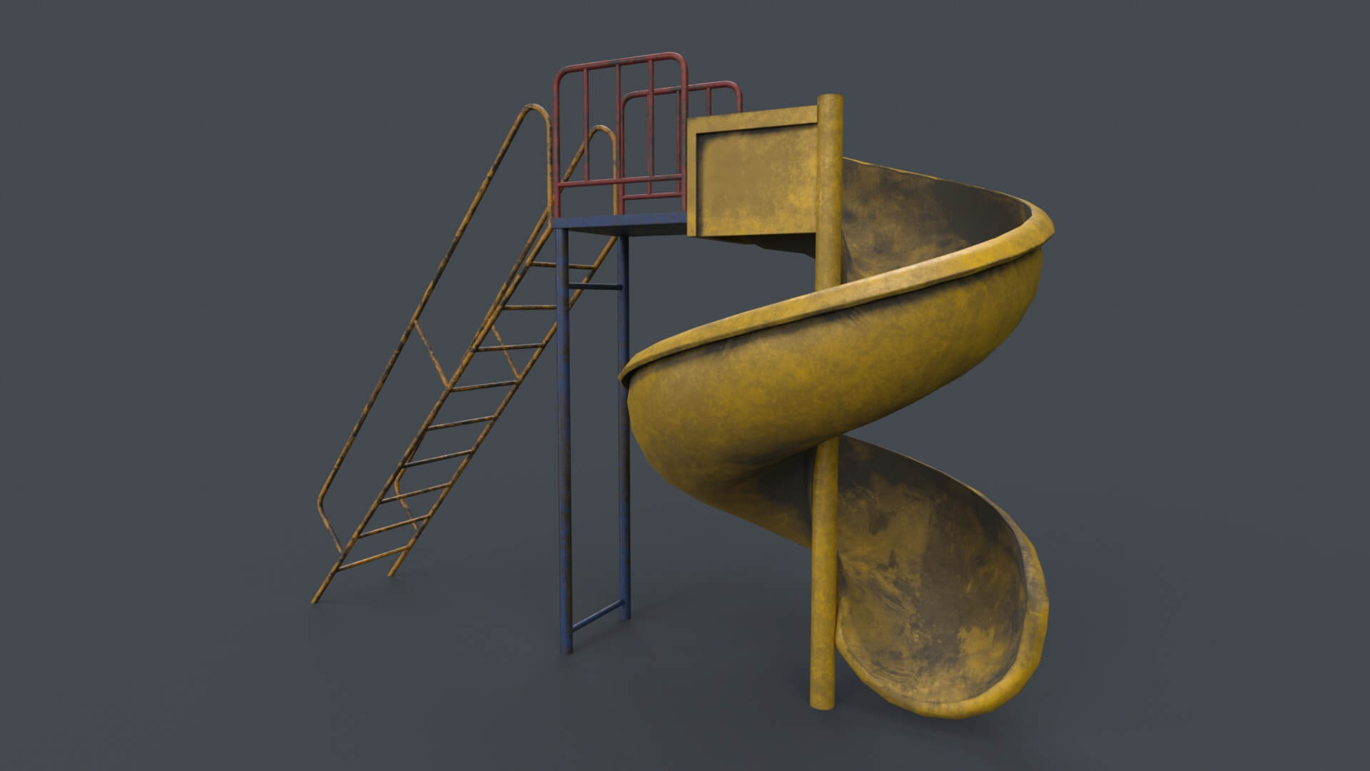 Modular Outdoor Spiral Tube Slide C - 3D Model by PBR Cool