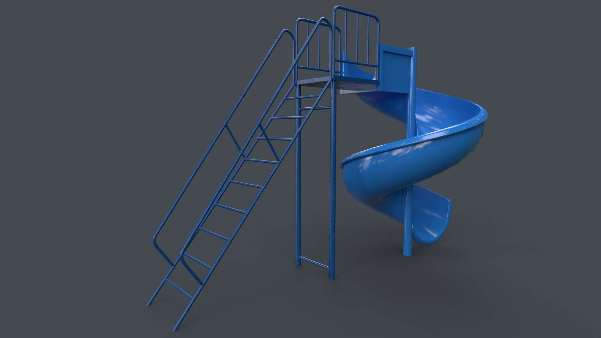 Modular Outdoor Spiral Tube Slide C - 3D Model by PBR Cool