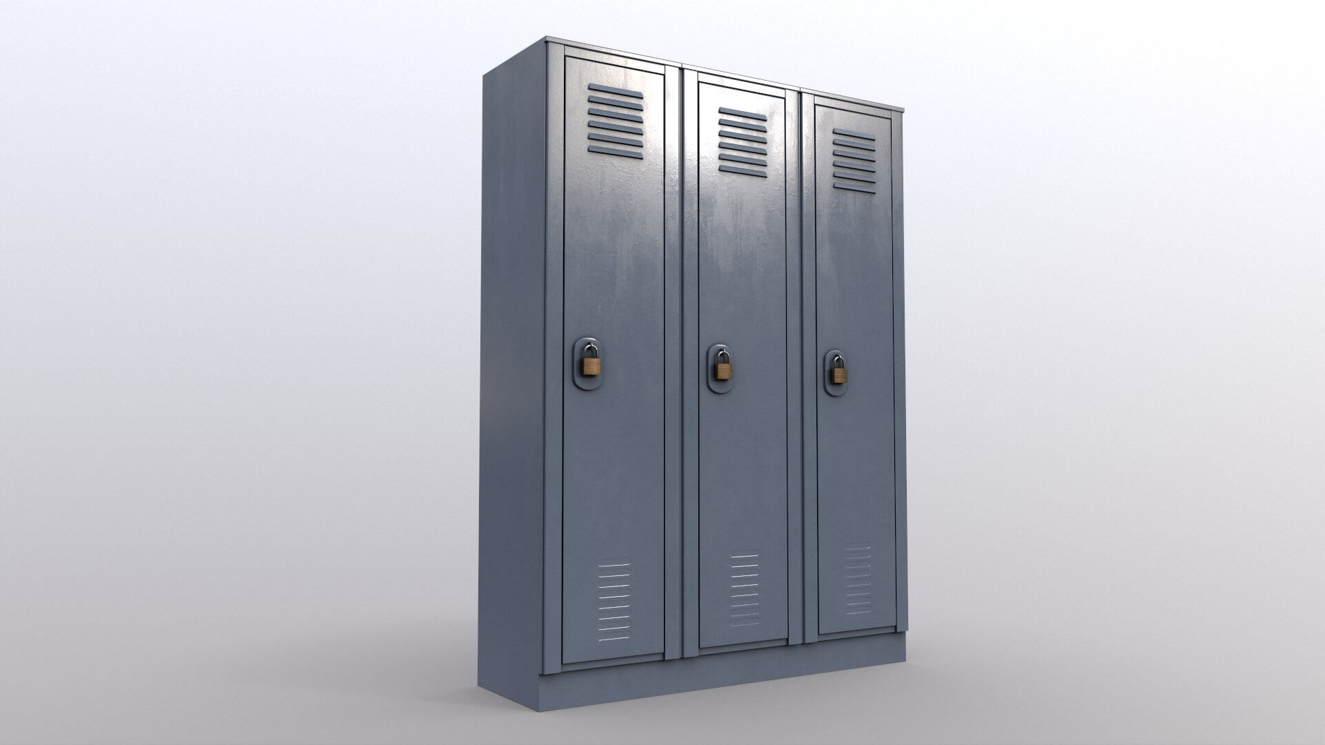 School Gym Locker 01 - Grey 3D Model by PBR Cool