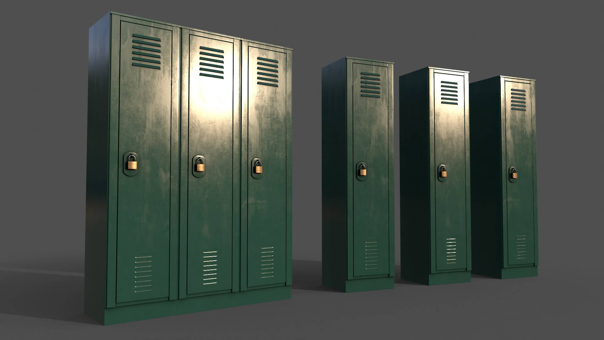 School Gym Locker 01 - Multi Color Pack 3D Model by PBR Cool