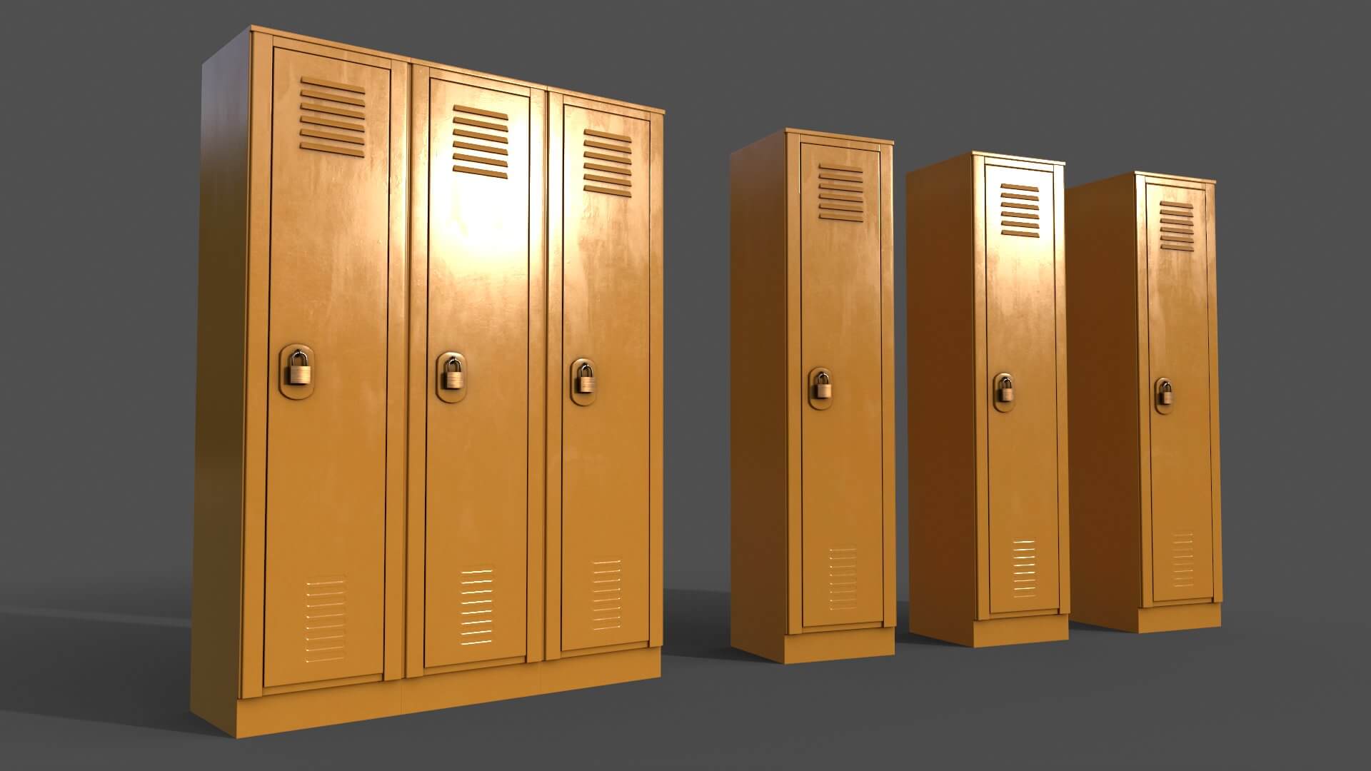 School Gym Locker 01 - Multi Color Pack 3D Model by PBR Cool
