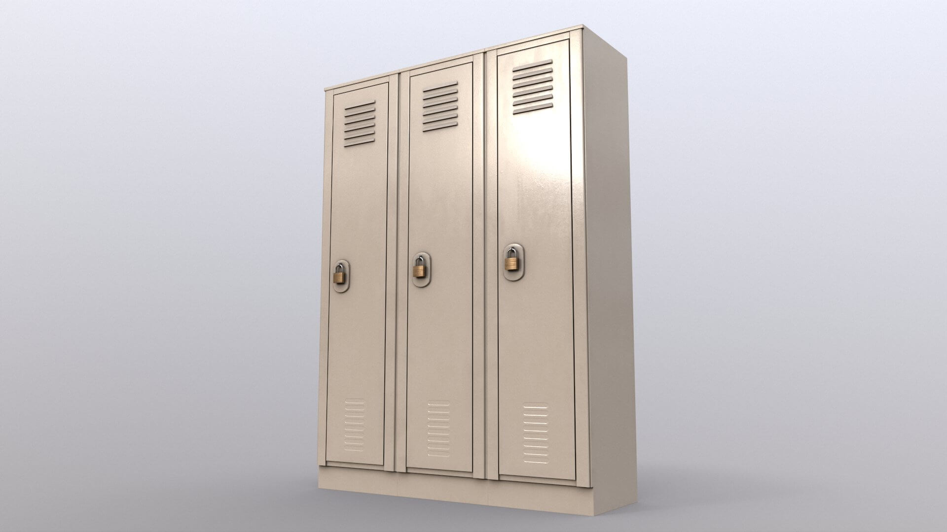 School Gym Locker 01 - White 3D Model by PBR Cool
