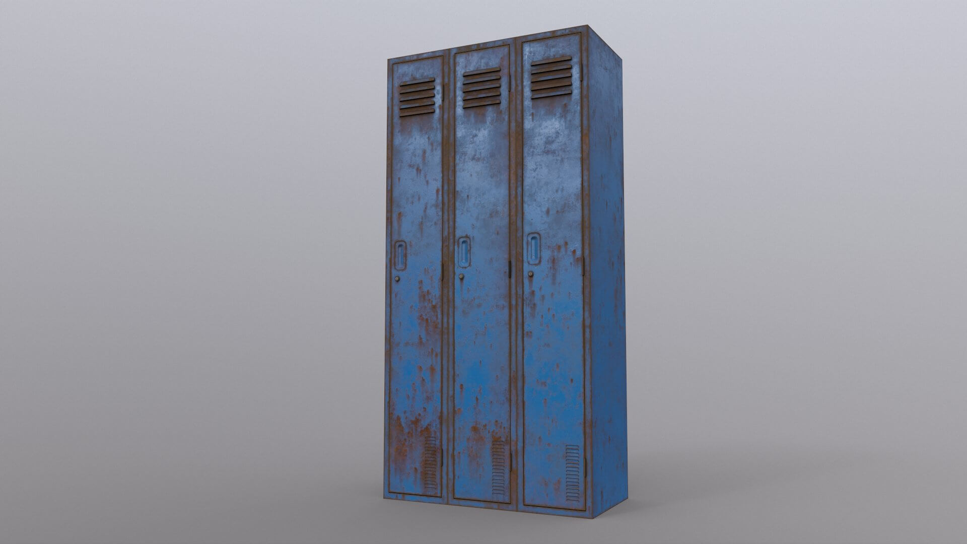 School Gym Locker 03 - Blue Light 3D Model by PBR Cool