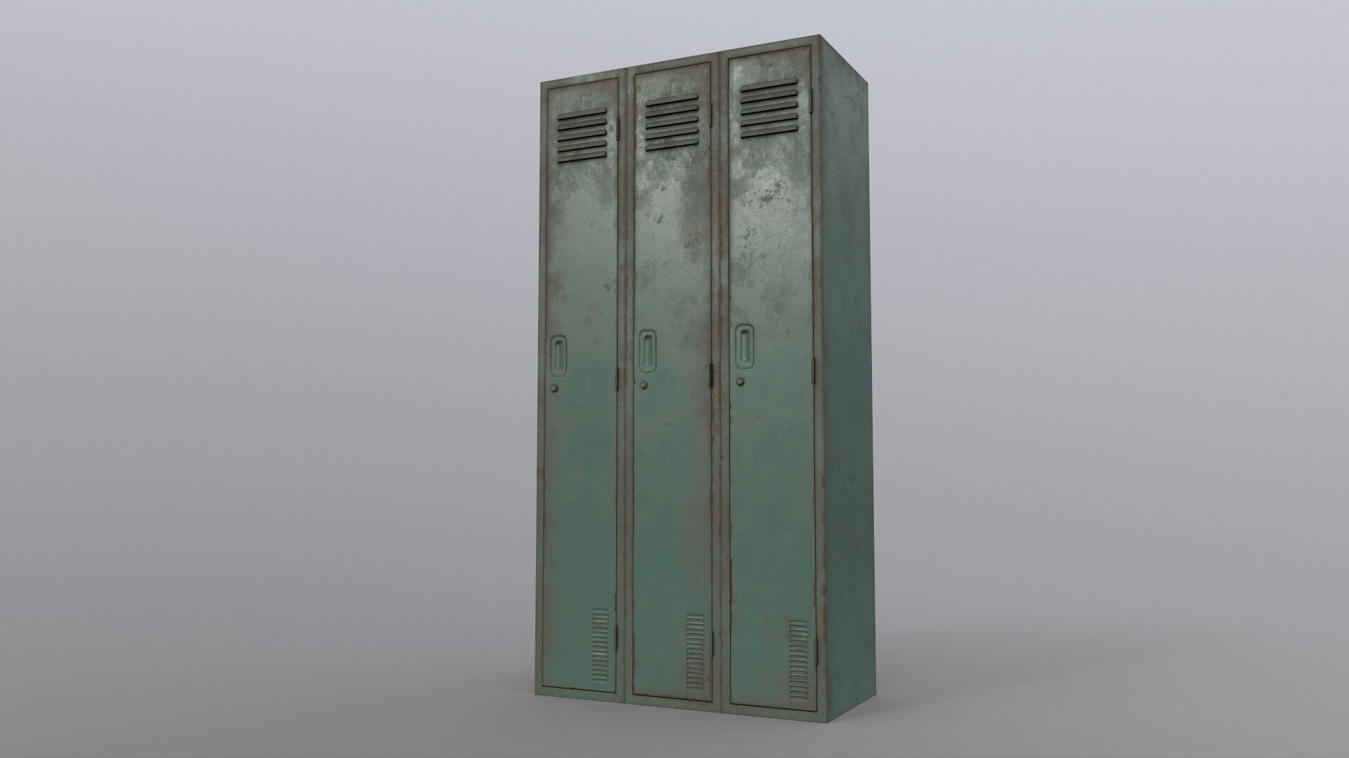 School Gym Locker 03 - Green Light 3D Model by PBR Cool
