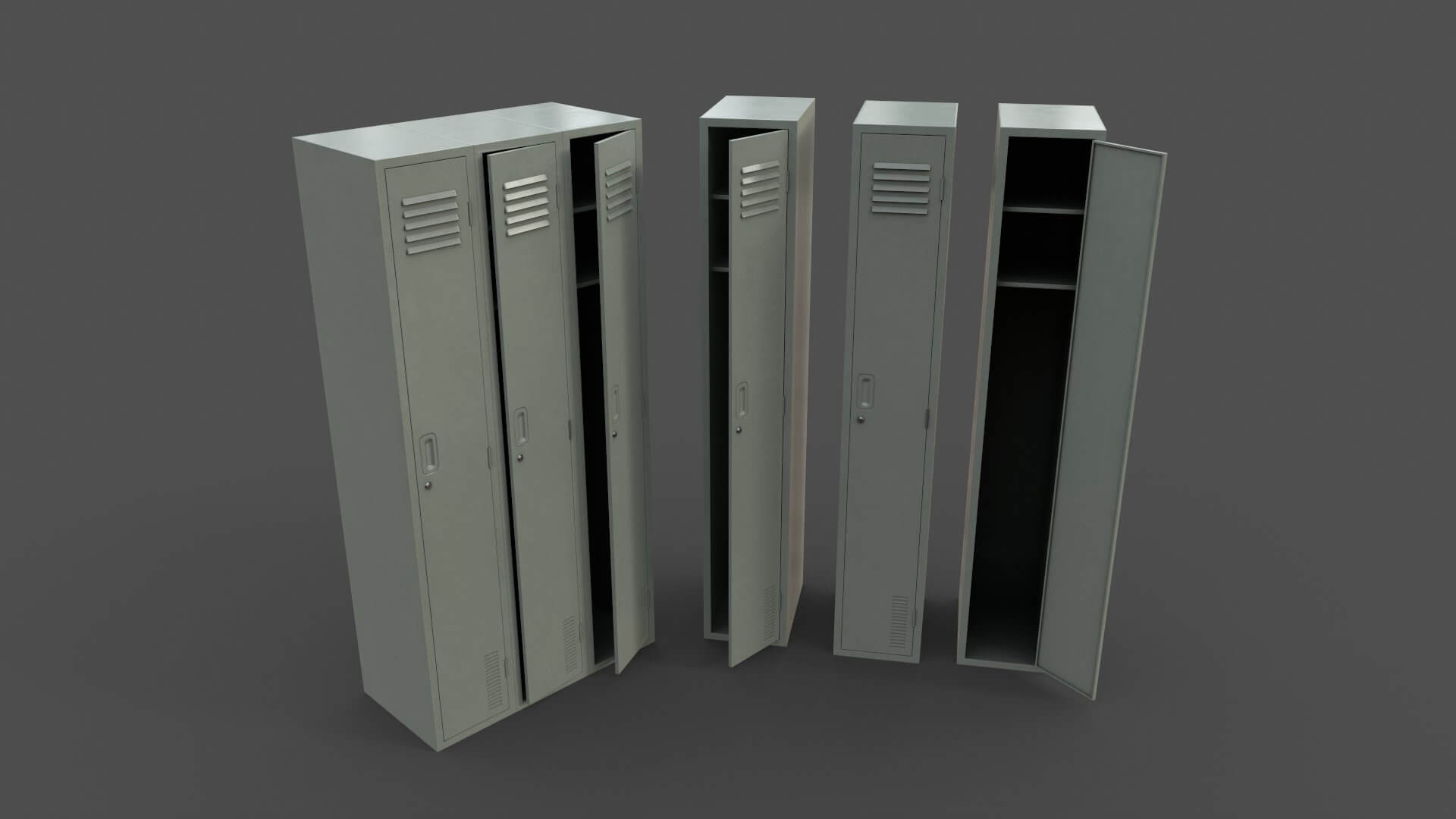 School Gym Locker 03 - Multi Color Pack - 3D Model by PBR Cool