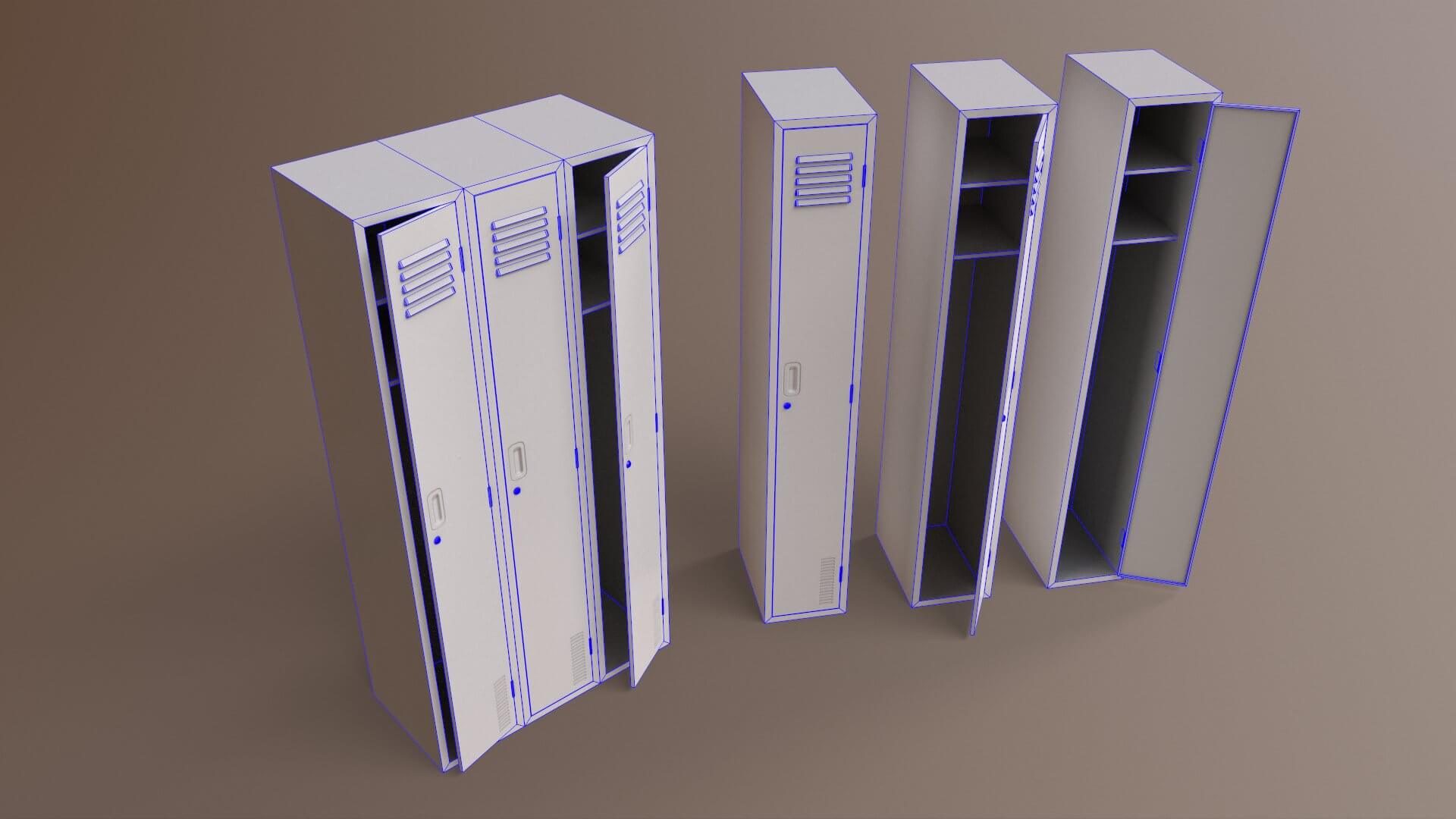 School Gym Locker 03 - Orange 3D Model by PBR Cool