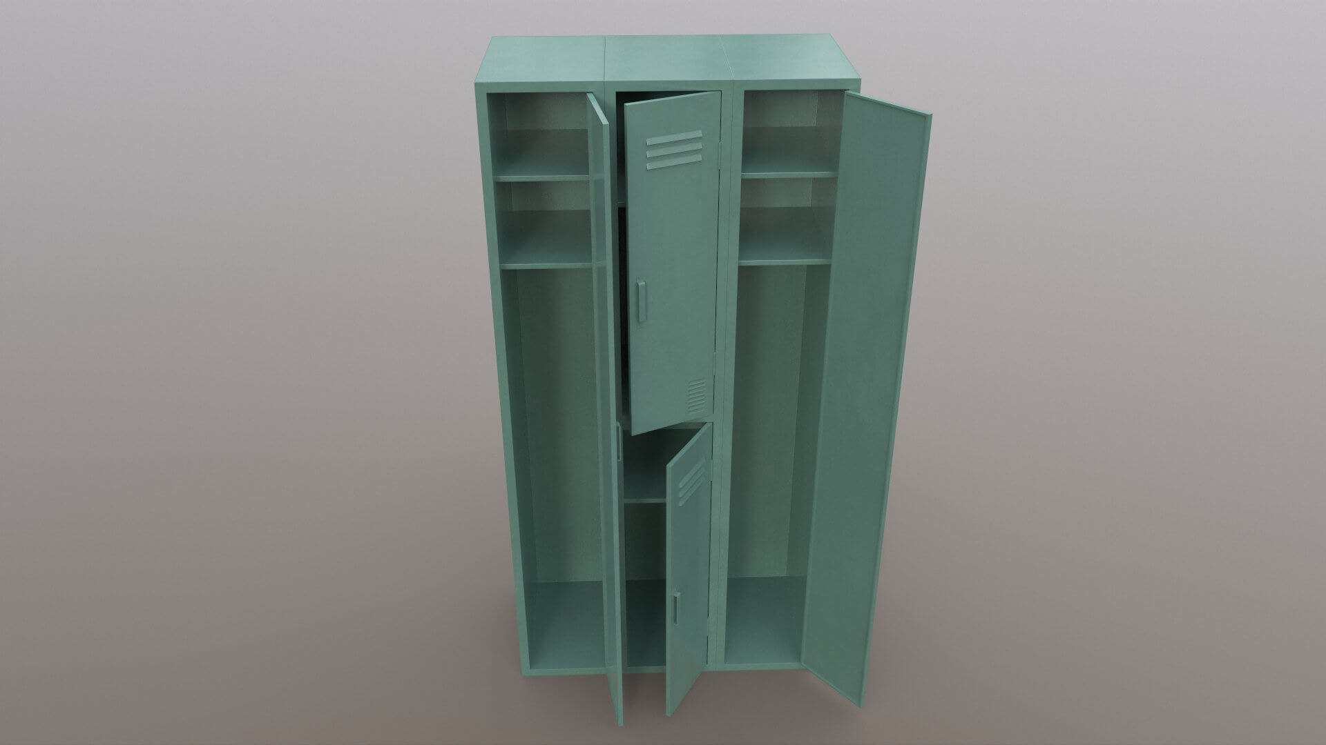 School Gym Locker 04 - Green Light 3D Model by PBR Cool