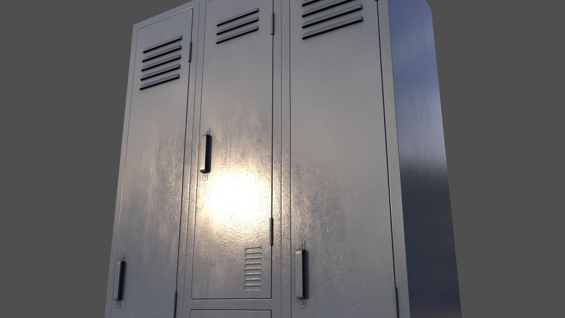 School Gym Locker 04 - Grey 3D Model by PBR Cool