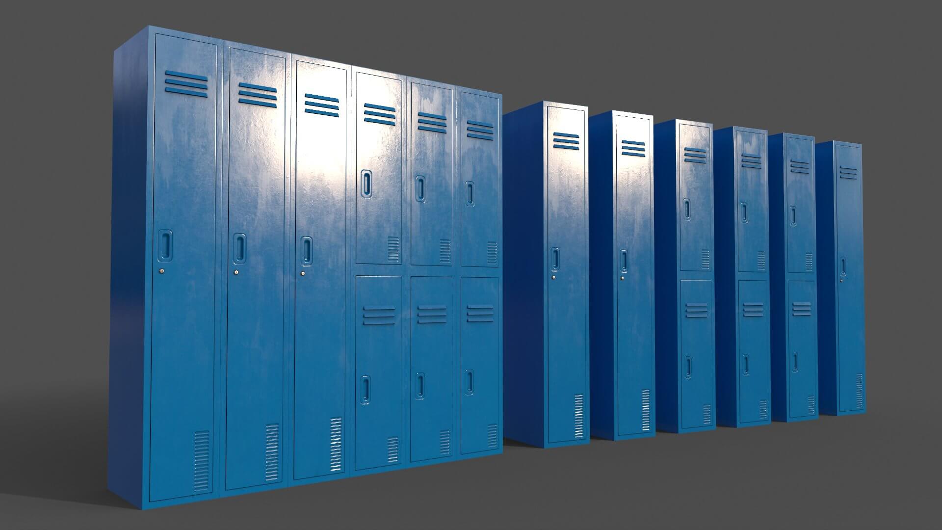 Blue High School Lockers