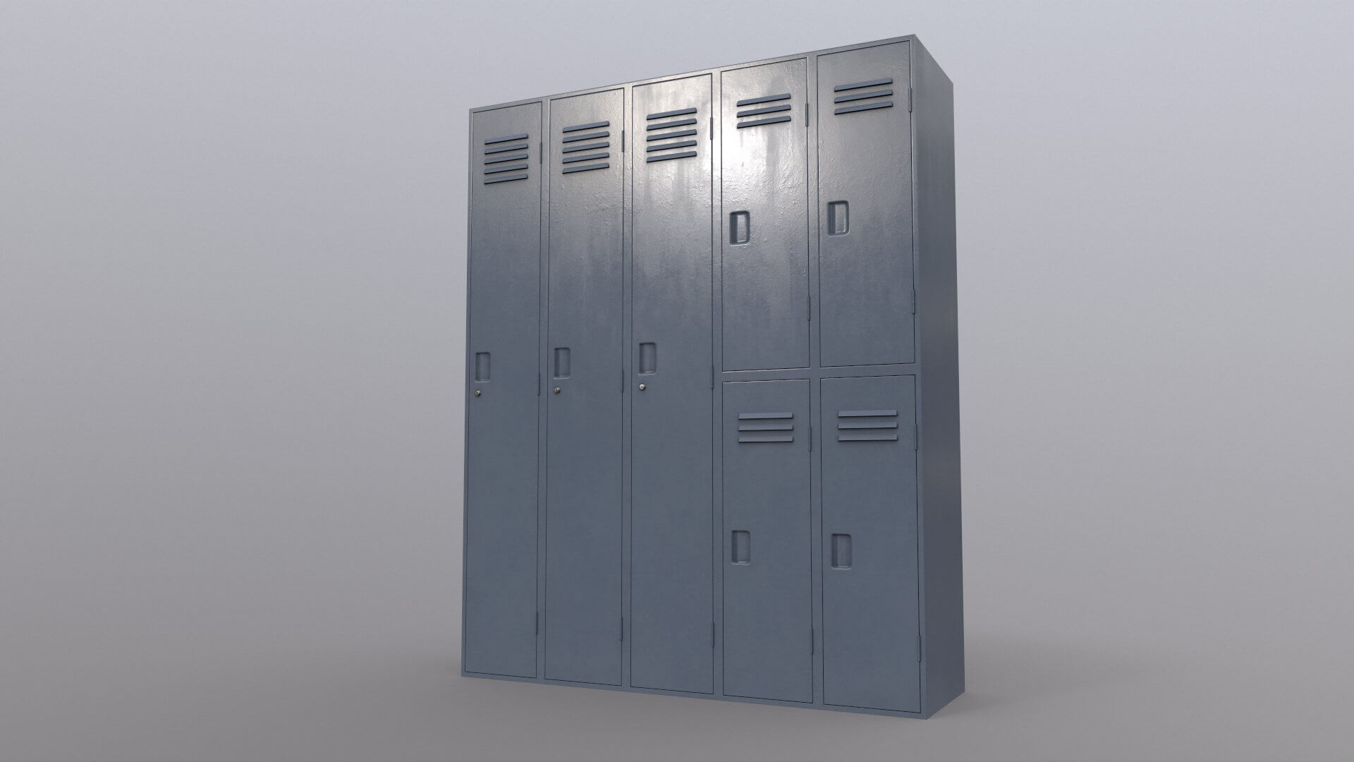 School Gym Locker 07 - Grey 3D Model by PBR Cool
