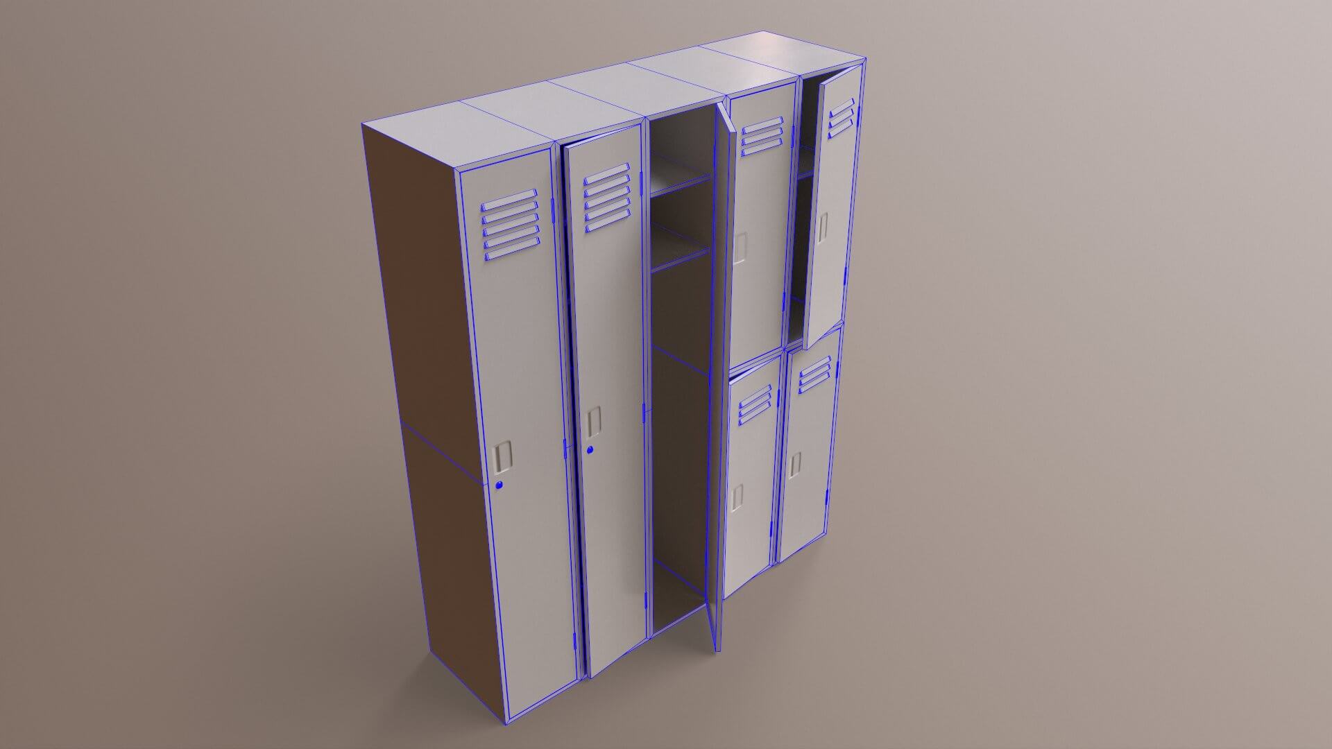 School Gym Locker 07 - Grey 3D Model by PBR Cool