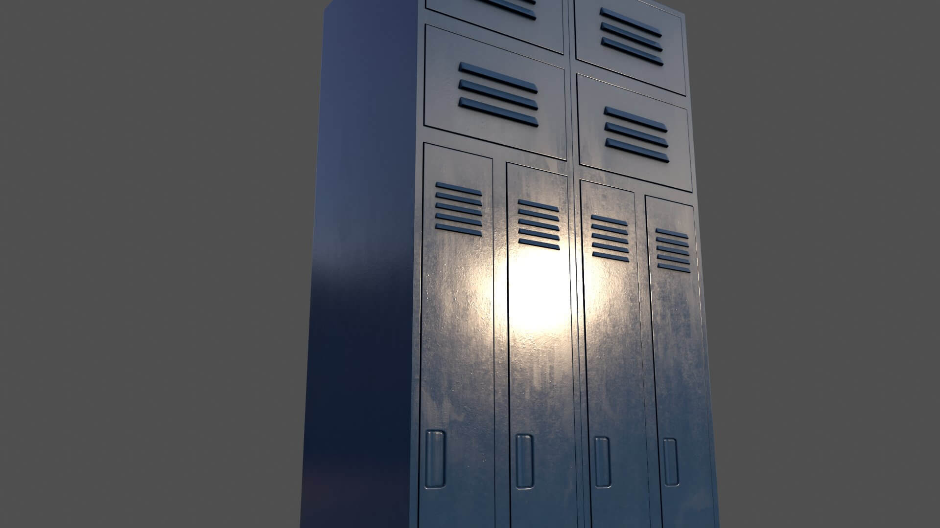 School Gym Locker 10 - Blue Dark 3D Model by PBR Cool