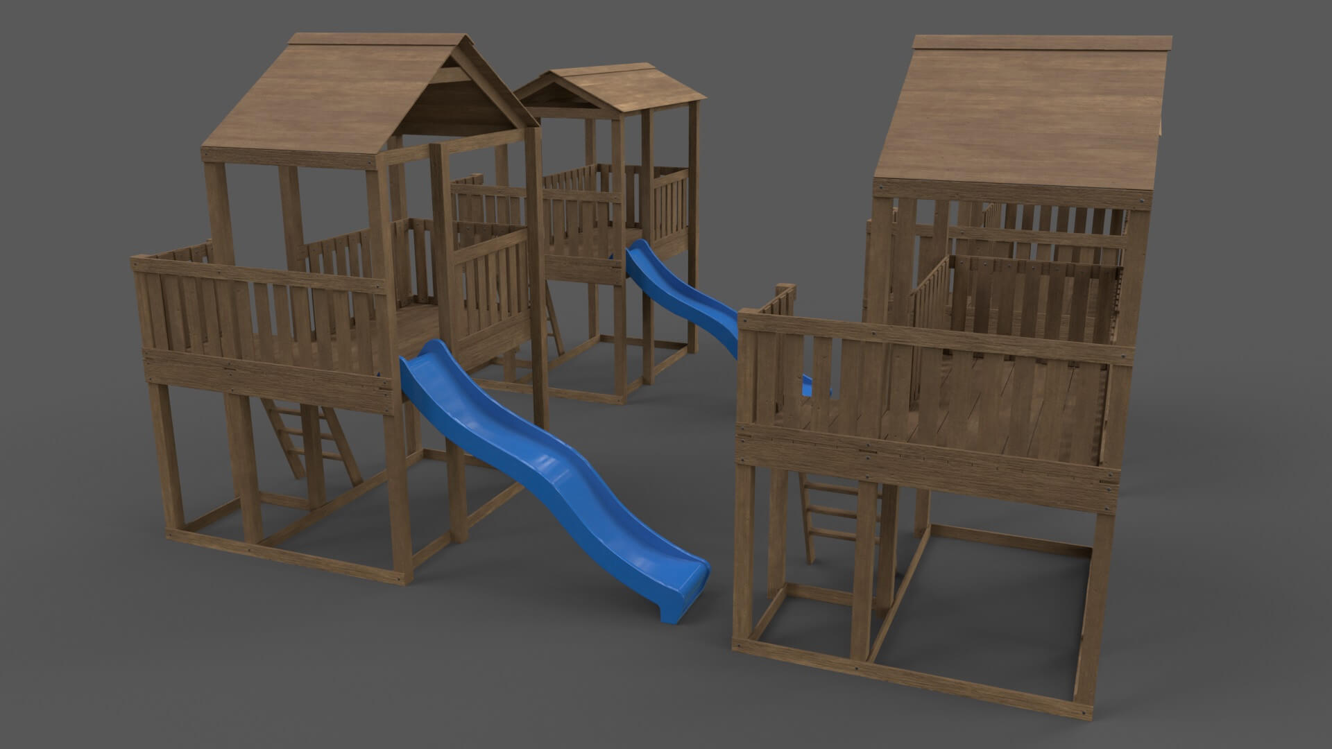 Small Backyard Playground Fort A - 3D Model by PBR Cool