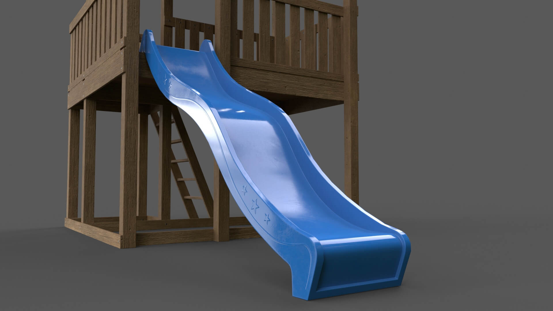 Small Backyard Playground Fort A - 3D Model by PBR Cool