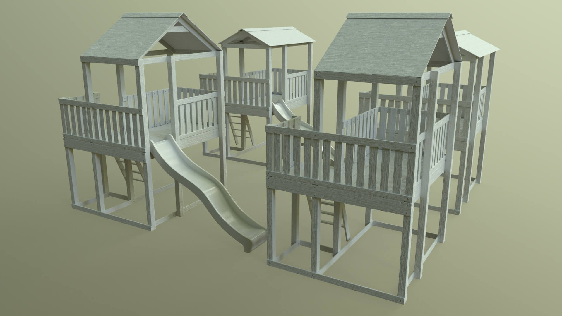 Small Backyard Playground Fort A - 3D Model by PBR Cool