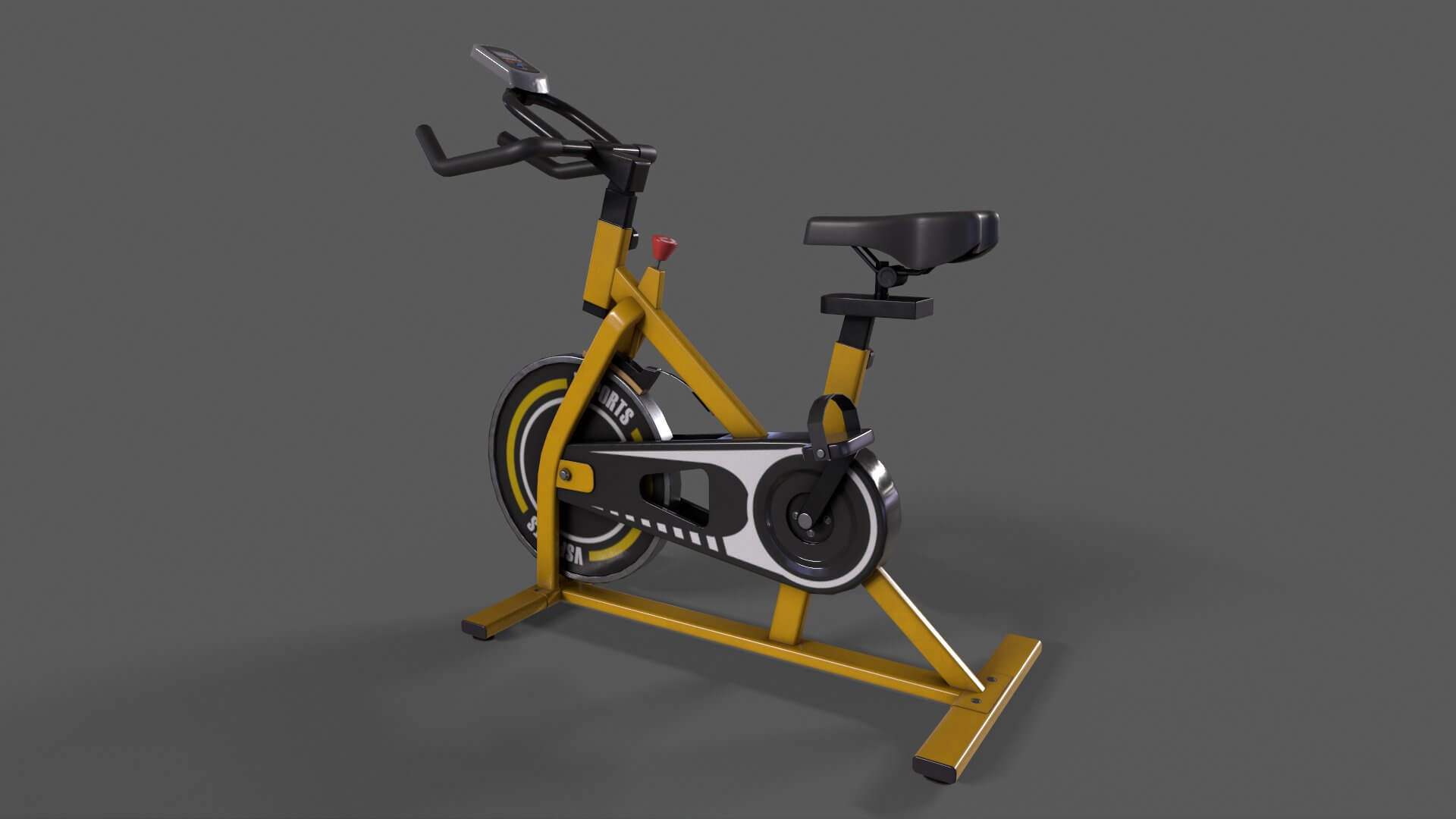 Stationary Spinning Bike - Type B 3D Model by PBR Cool