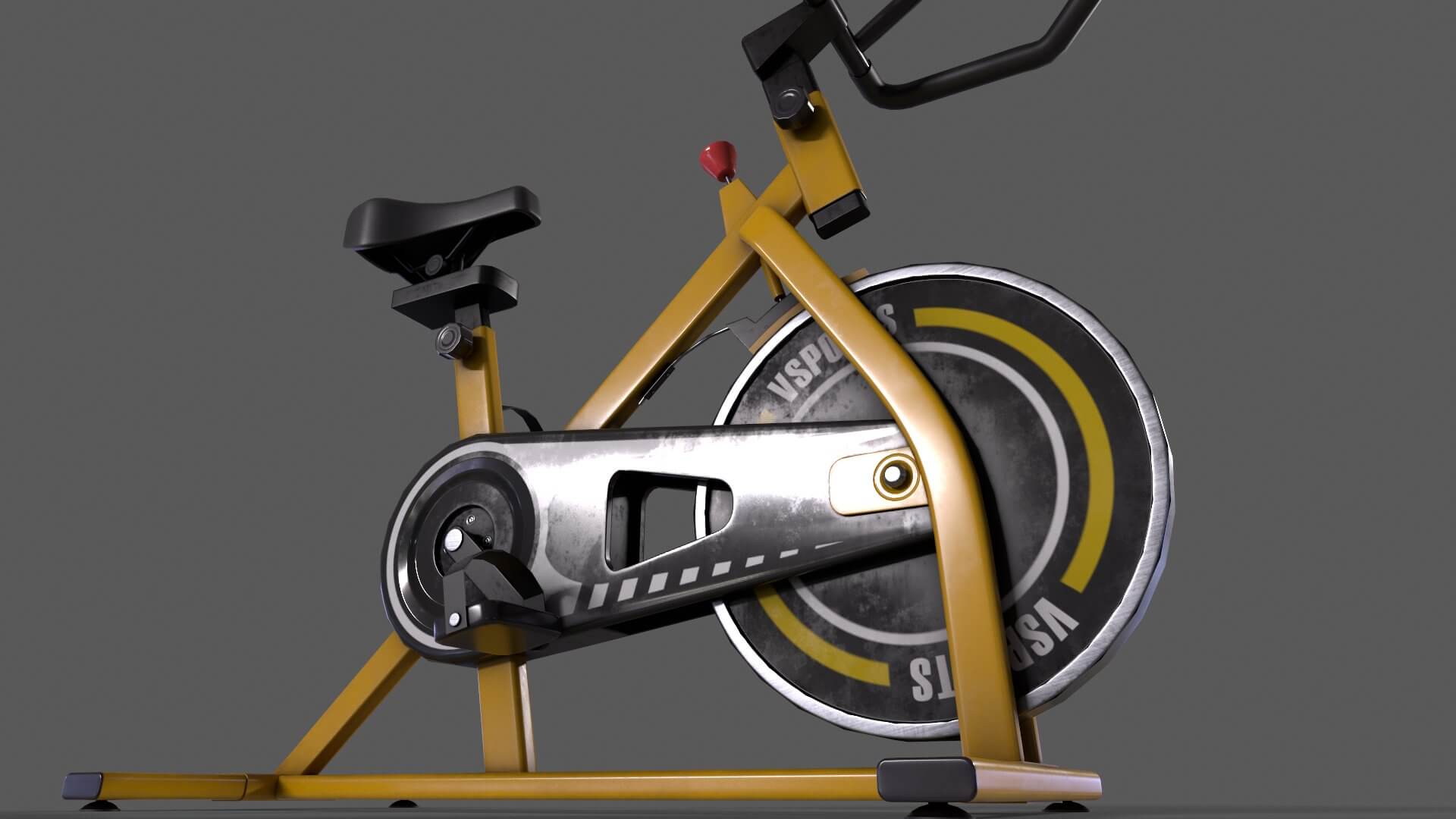 Stationary Spinning Bike - Type B 3D Model by PBR Cool