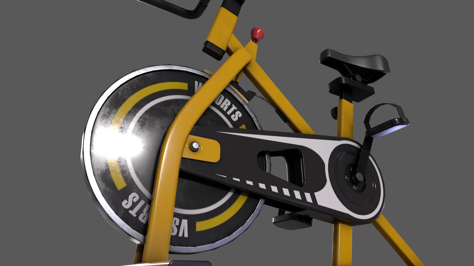 Stationary Spinning Bike - Type B 3D Model by PBR Cool