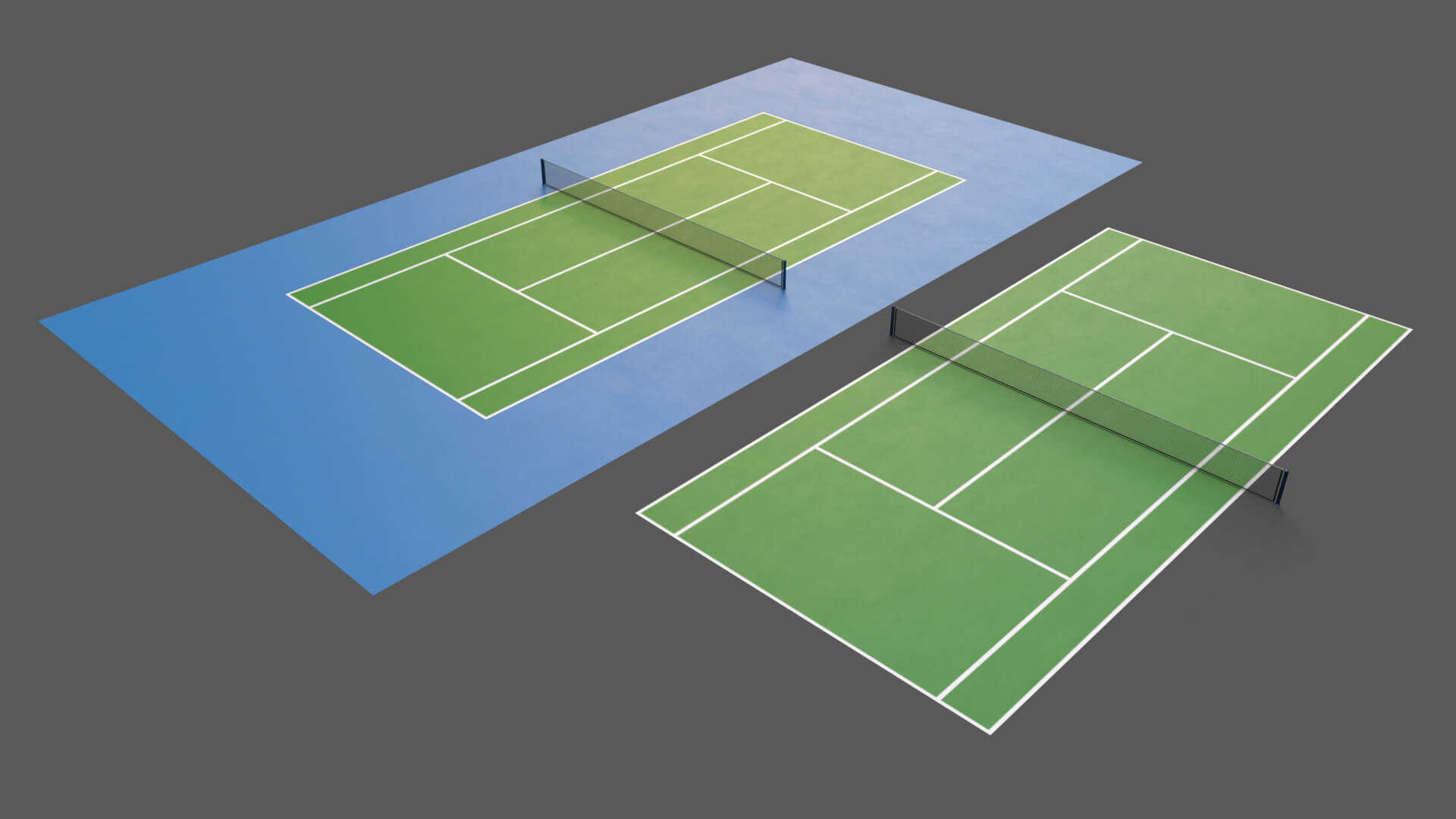 Tennis Court Floor and Net - 3D Model by PBR Cool
