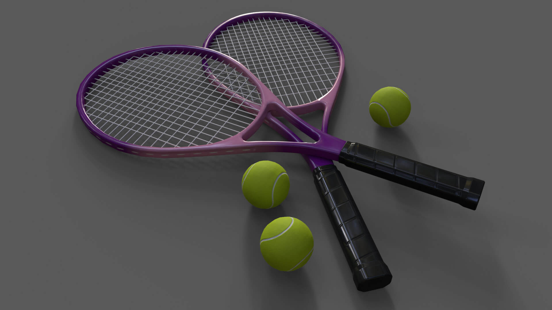 Tennis Racket and Ball - 3D Model by PBR Cool