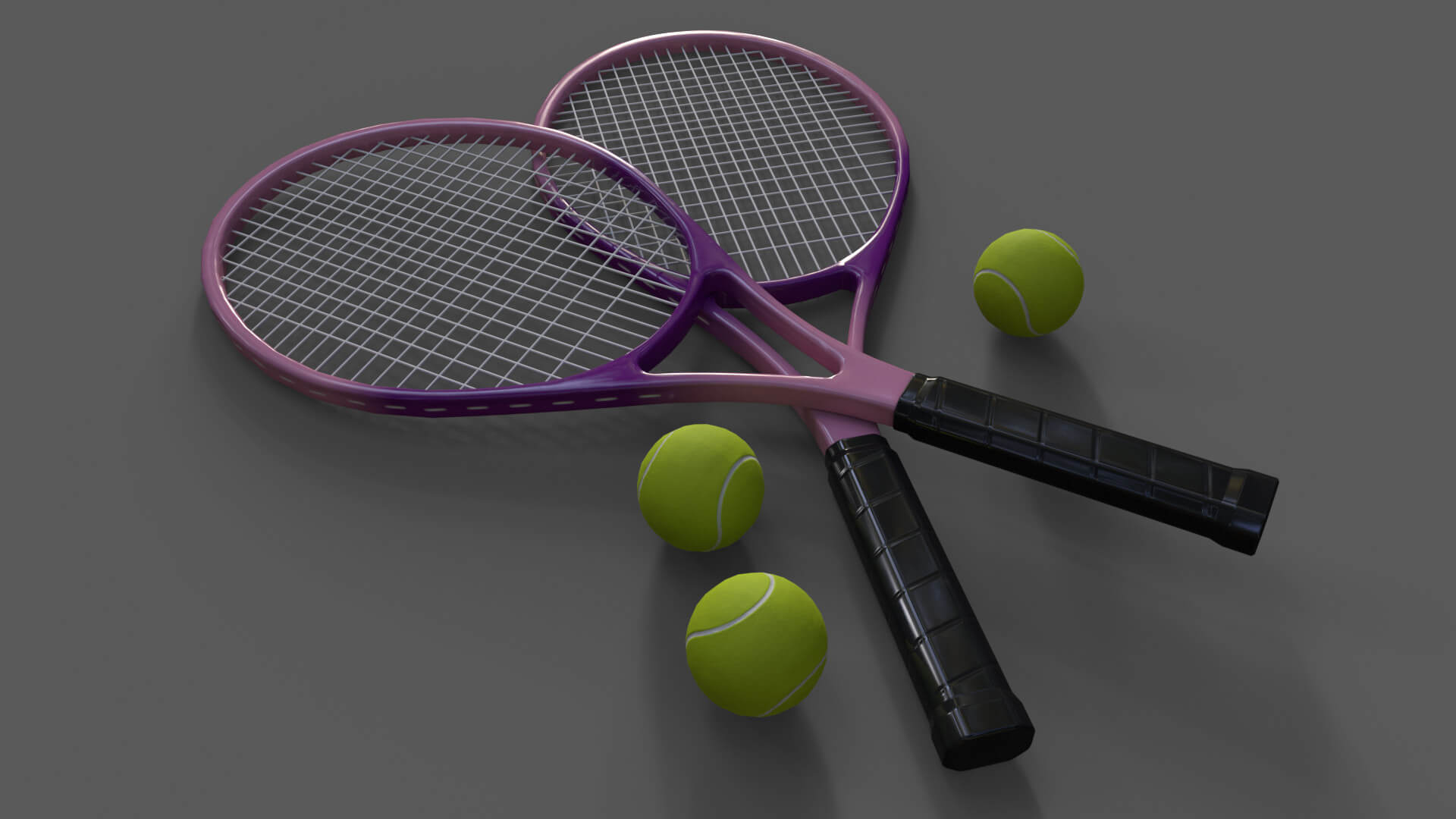Tennis Racket and Ball - 3D Model by PBR Cool