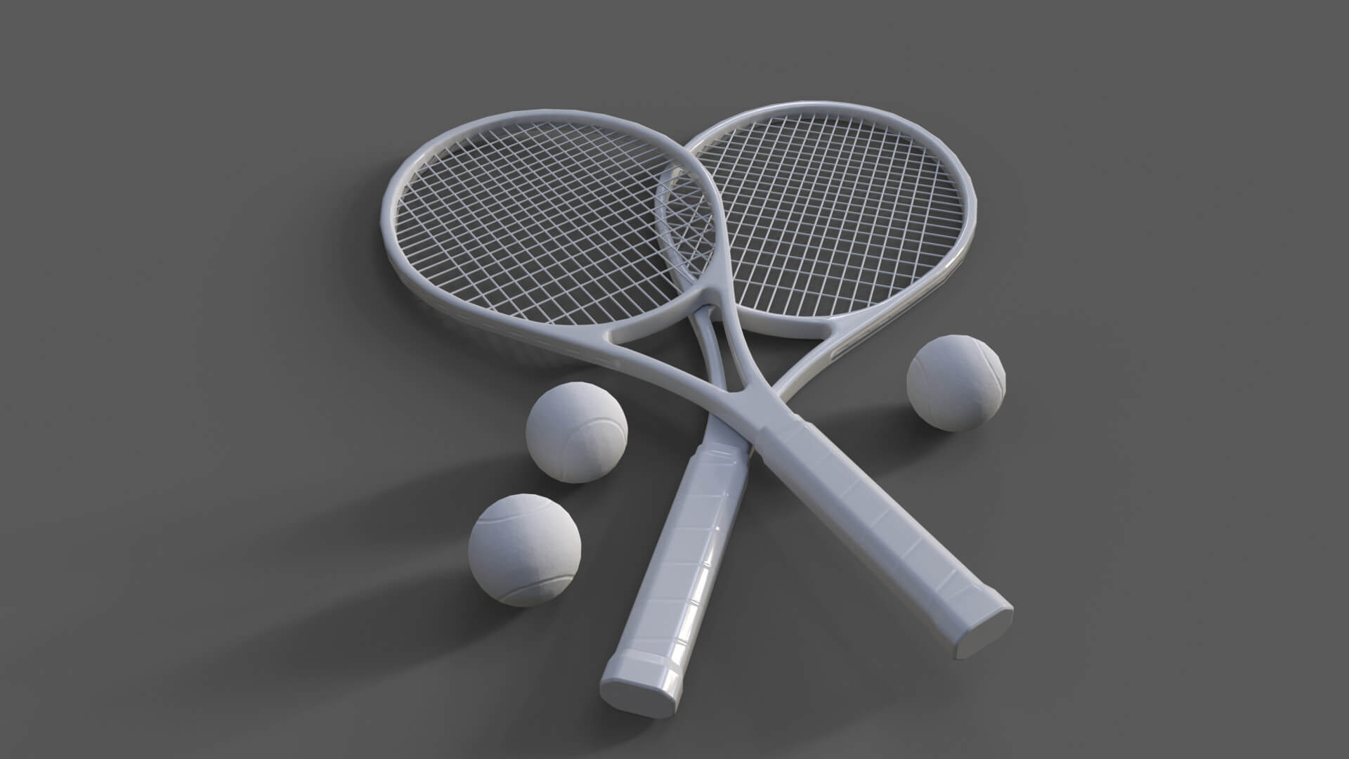 Tennis Racket and Ball - 3D Model by PBR Cool