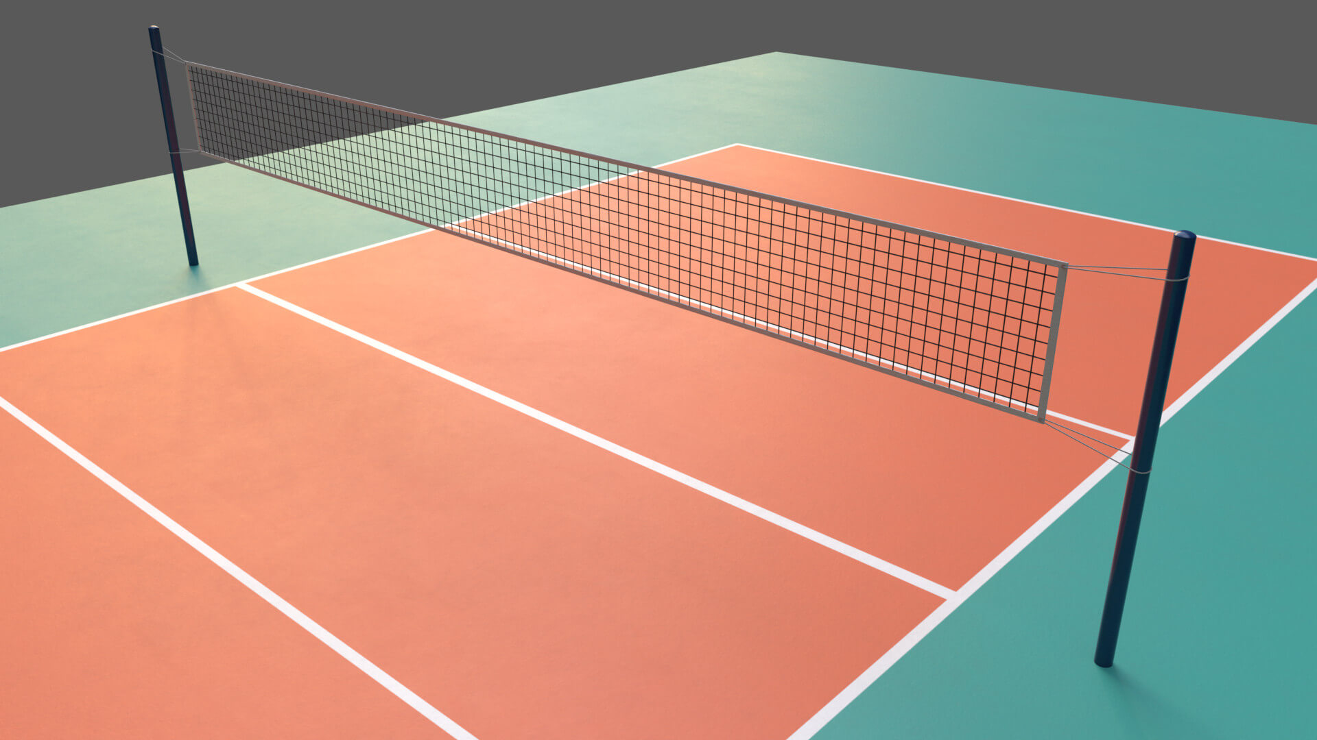 Volleyball Court Floor and Net - 3D Model by PBR Cool