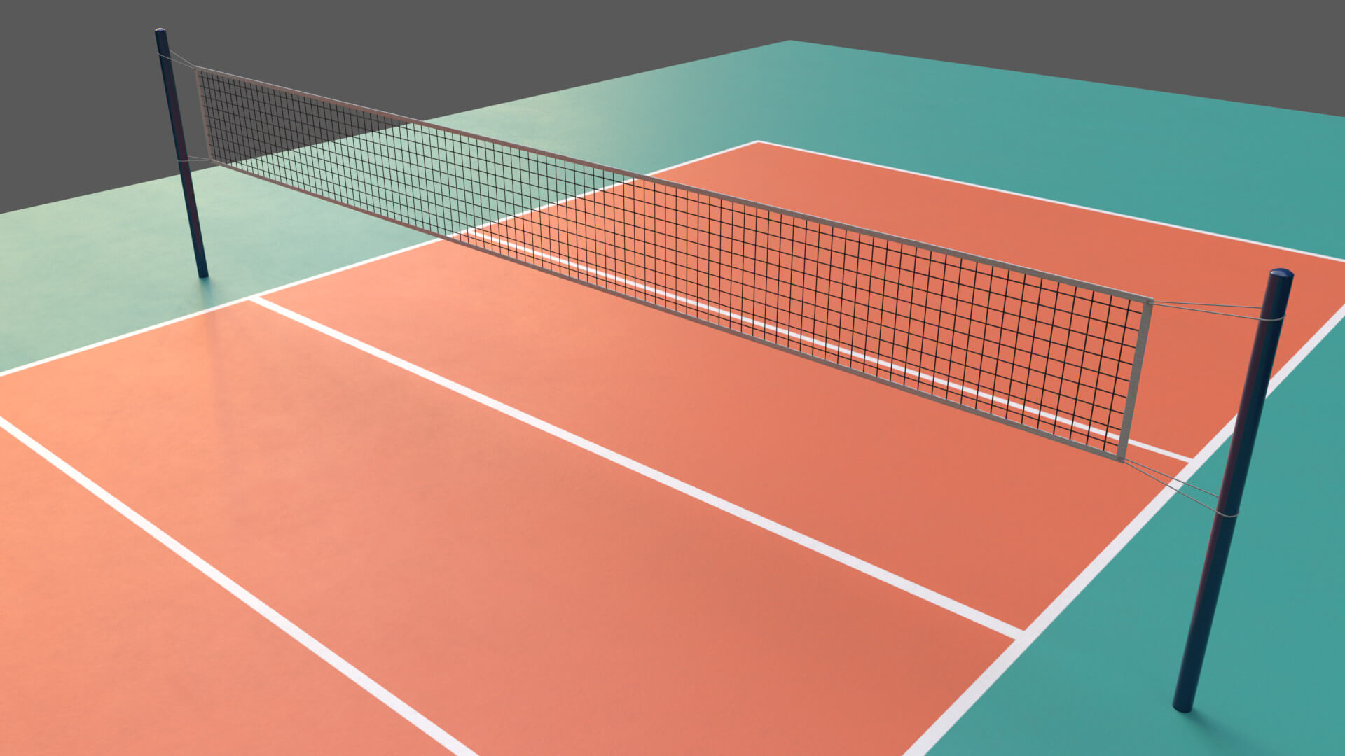 Volleyball Court Floor and Net - 3D Model by PBR Cool