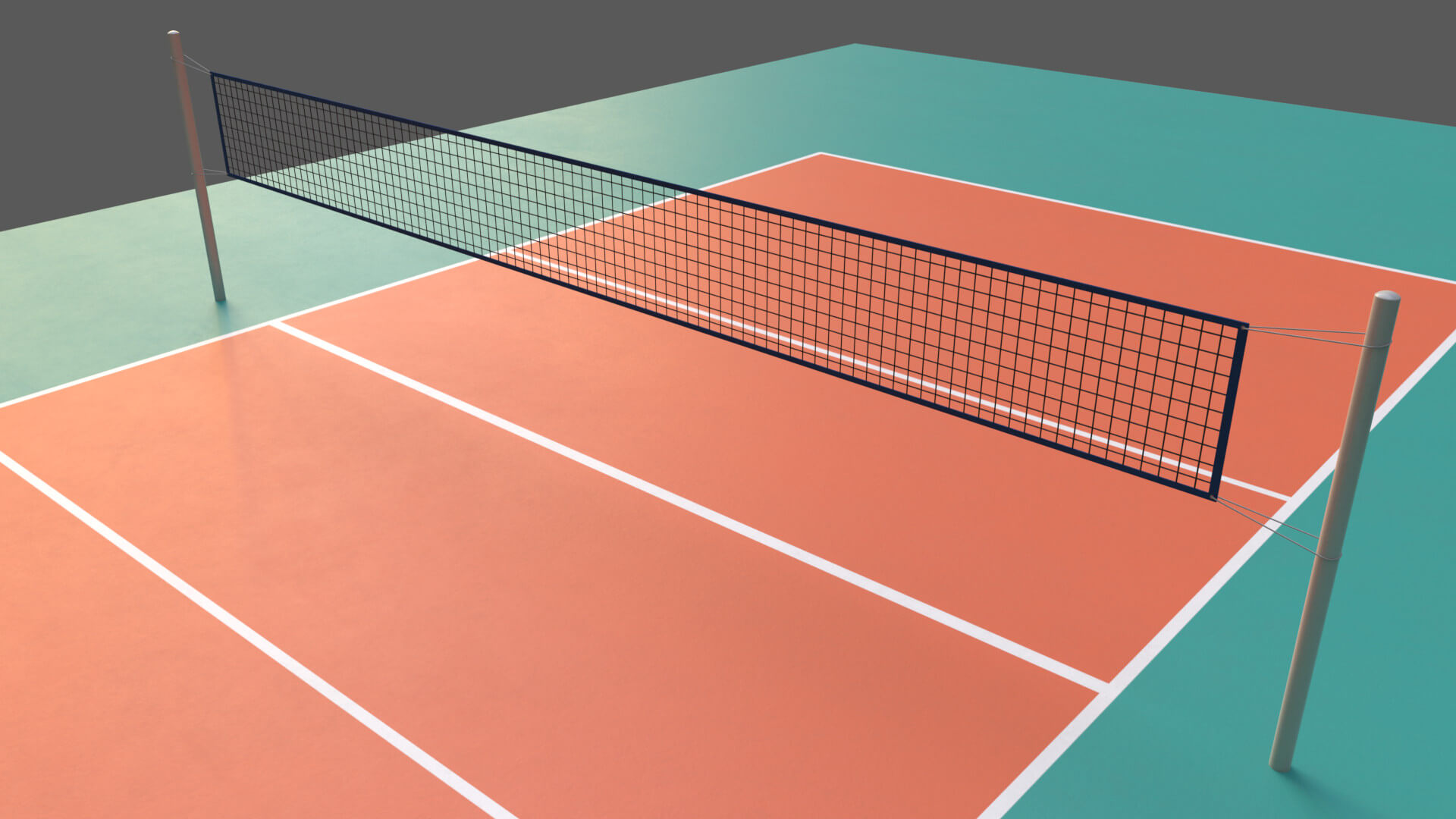 Volleyball Court Floor and Net - 3D Model by PBR Cool