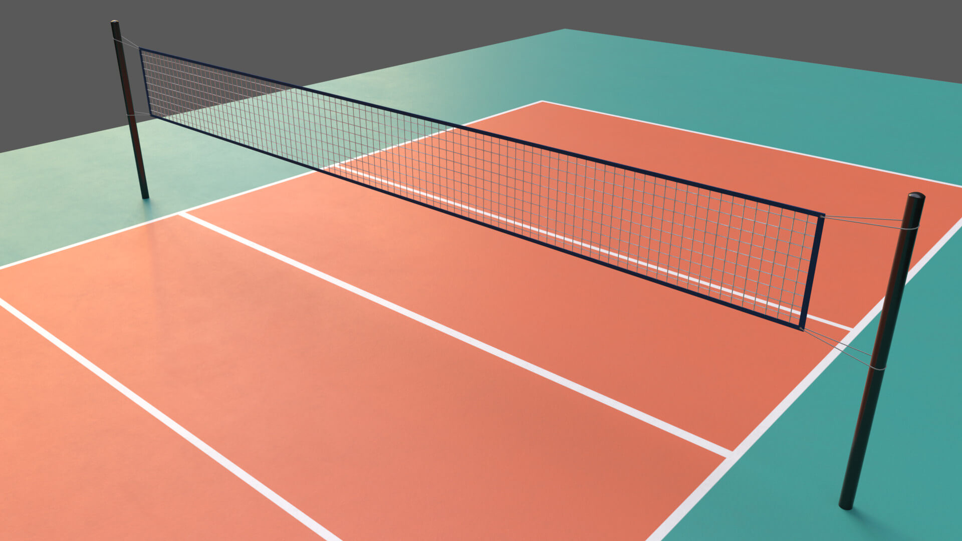 Volleyball Court Floor and Net - 3D Model by PBR Cool
