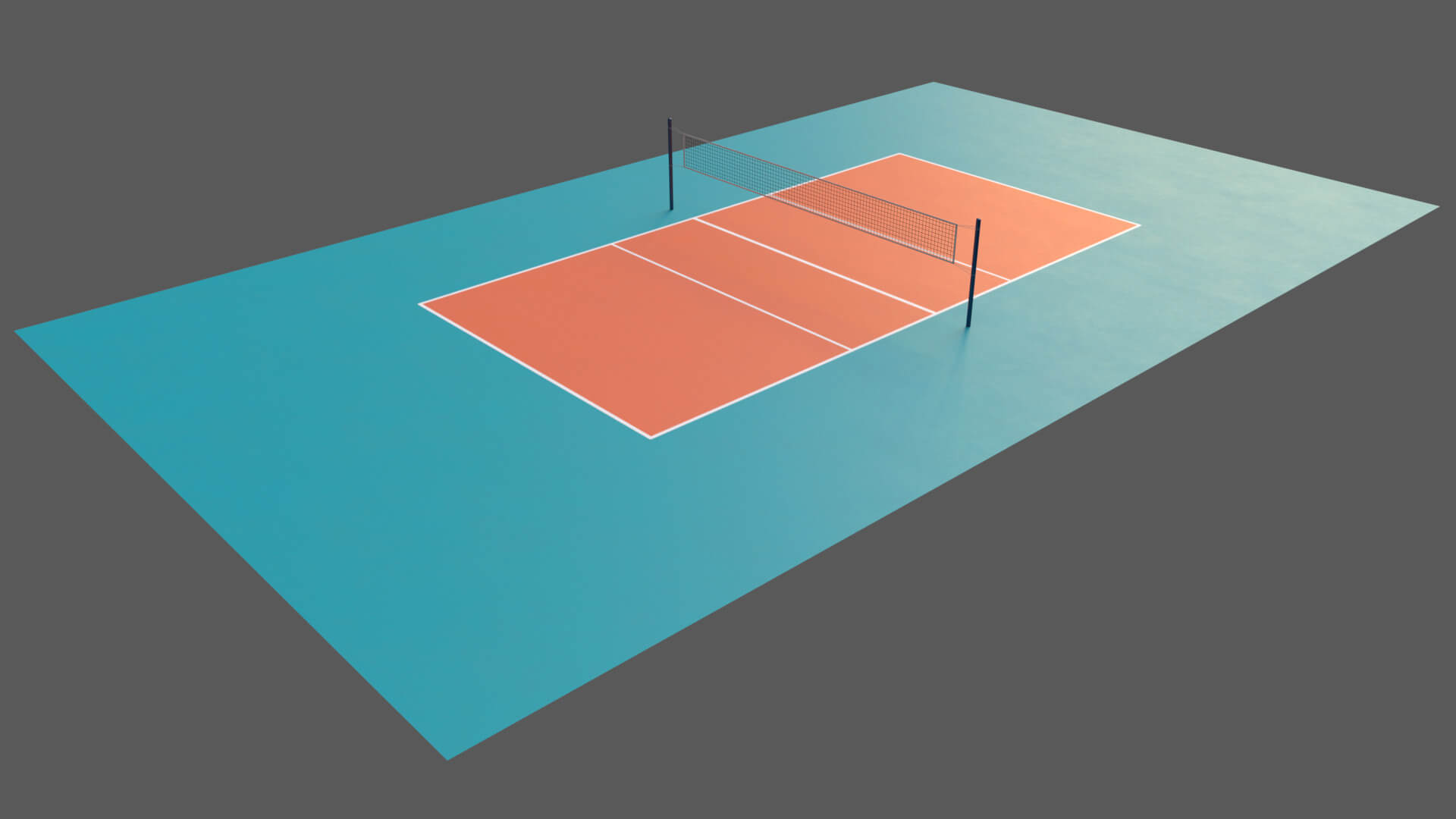 Volleyball Court Floor and Net - 3D Model by PBR Cool