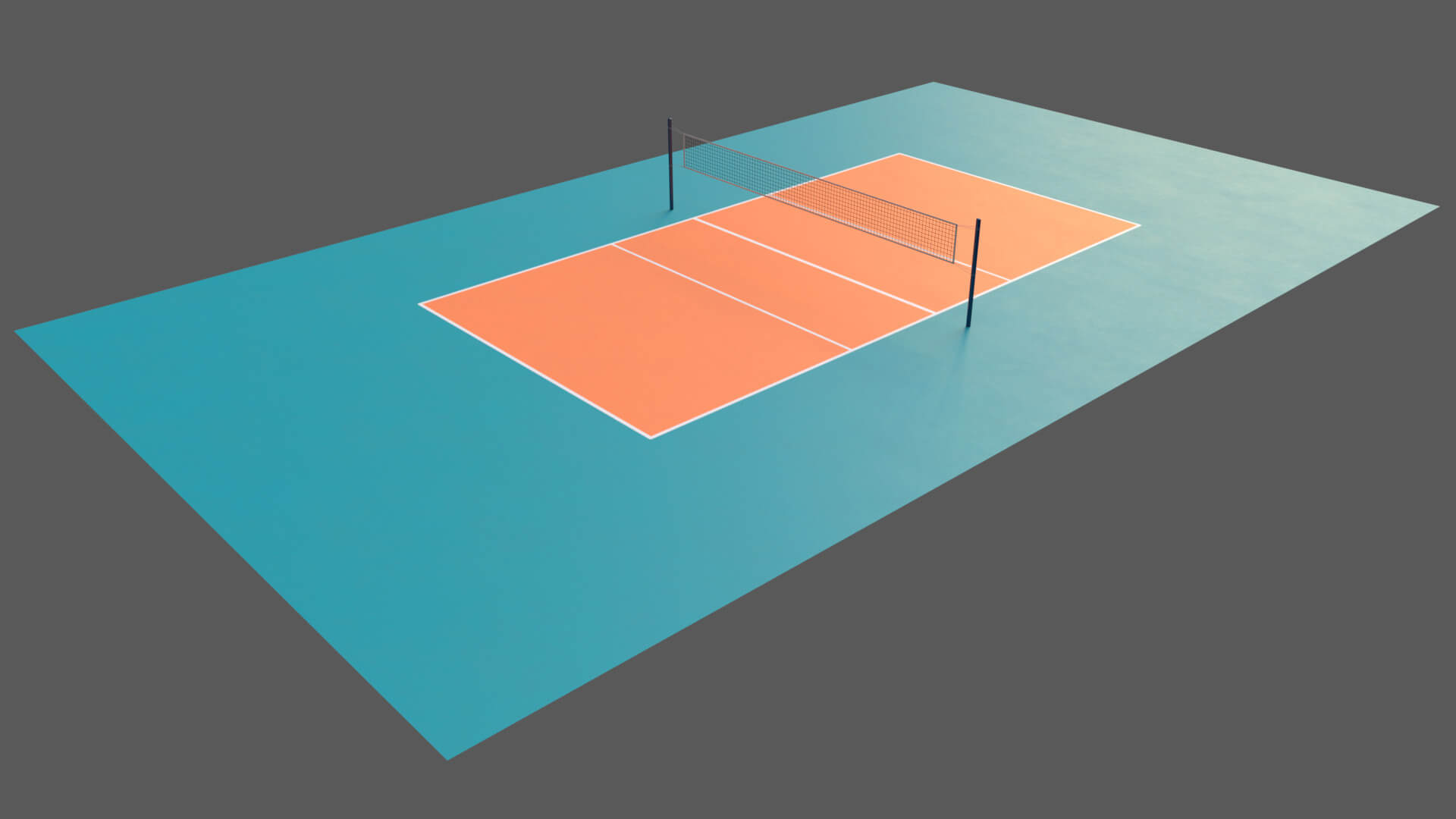Volleyball Court Floor and Net - 3D Model by PBR Cool