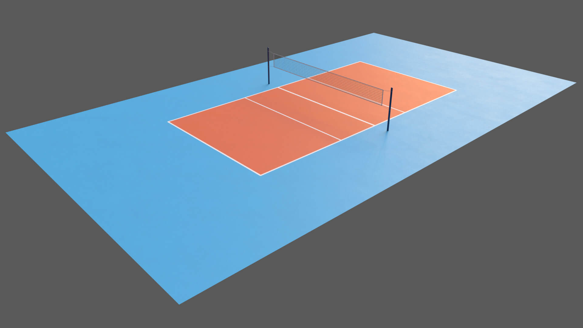Volleyball Court Floor and Net - 3D Model by PBR Cool