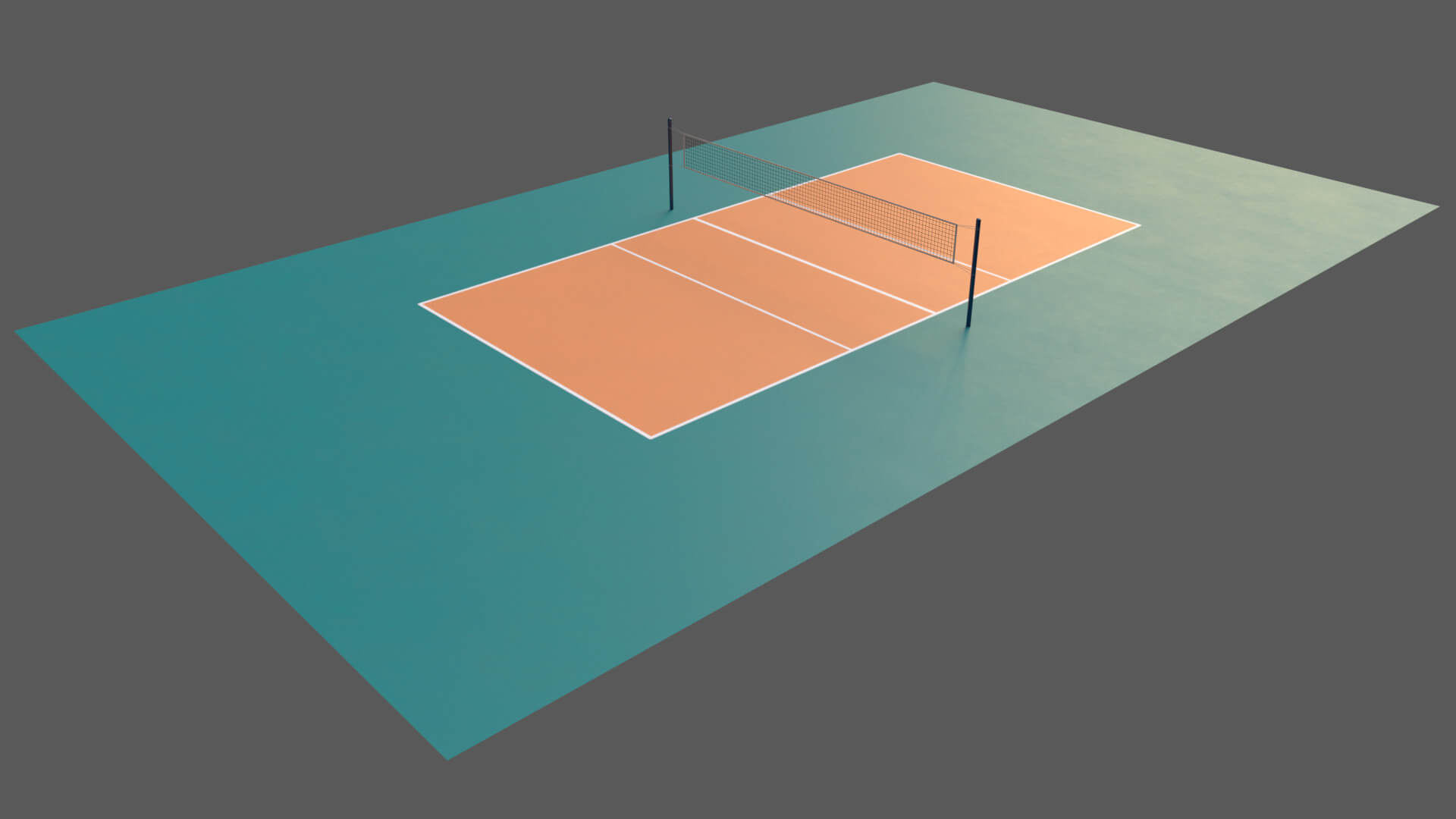 Volleyball Court Floor and Net - 3D Model by PBR Cool