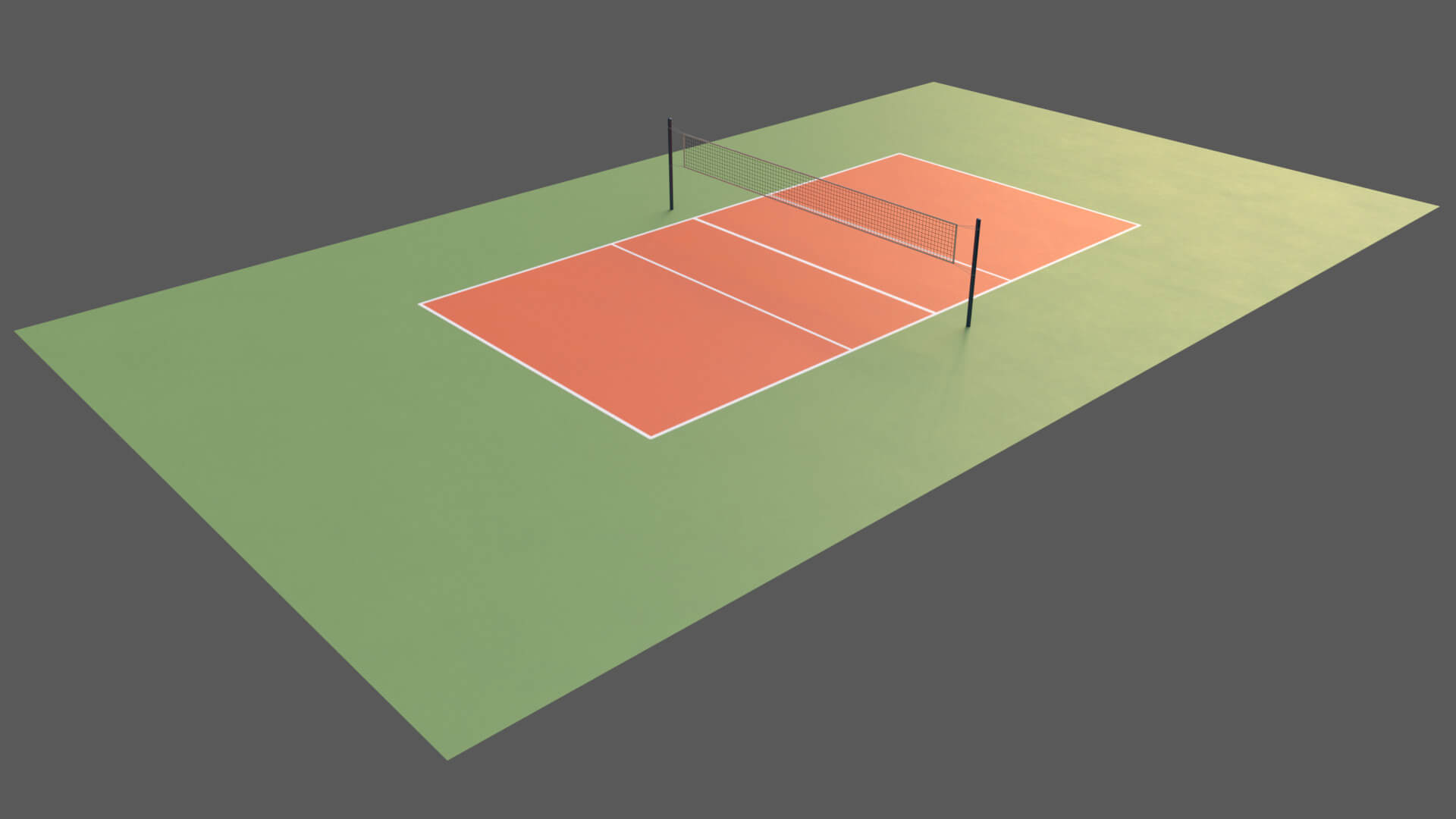 Volleyball Court Floor and Net - 3D Model by PBR Cool