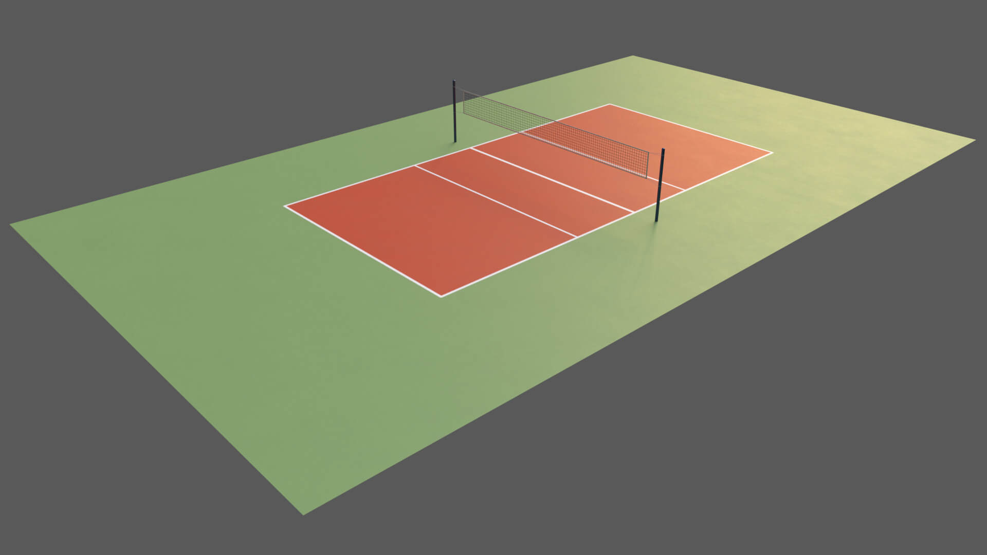 Volleyball Court Floor and Net - 3D Model by PBR Cool