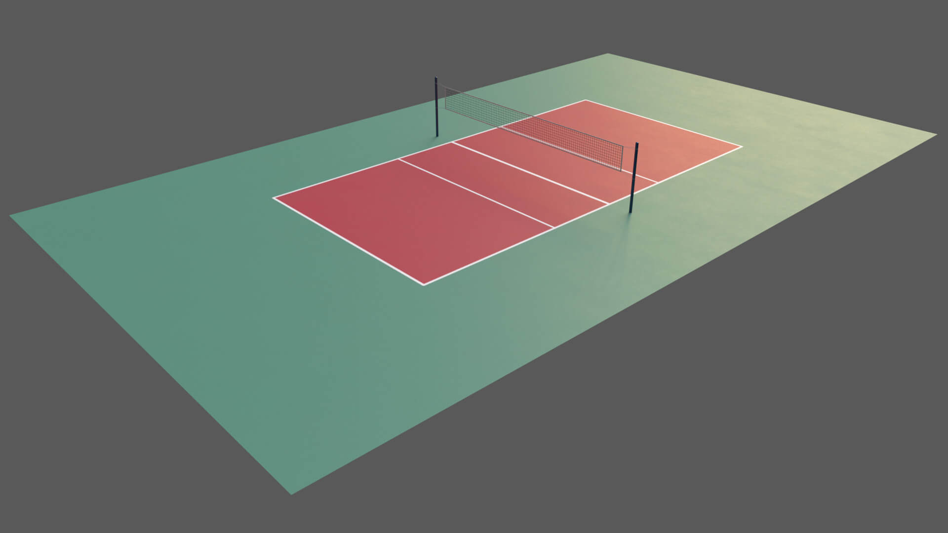 Volleyball Court Floor and Net - 3D Model by PBR Cool