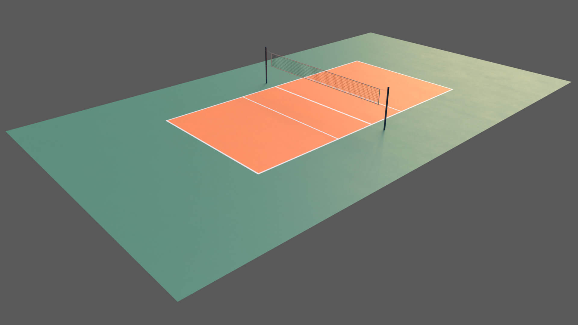 Volleyball Court Floor and Net - 3D Model by PBR Cool
