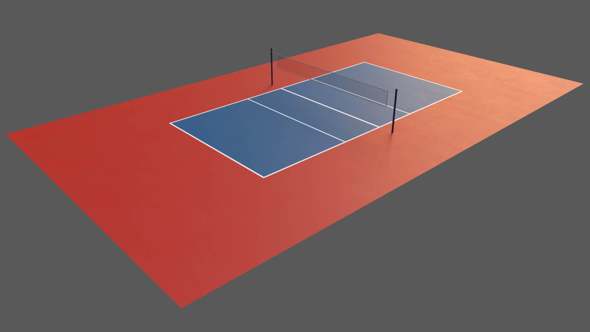 Volleyball Court Floor and Net - 3D Model by PBR Cool