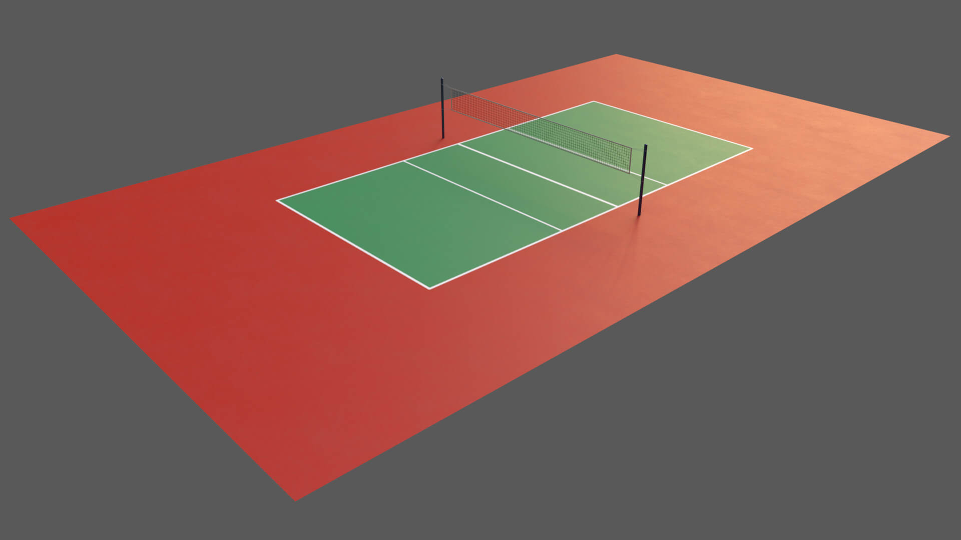 Volleyball Court Floor and Net - 3D Model by PBR Cool