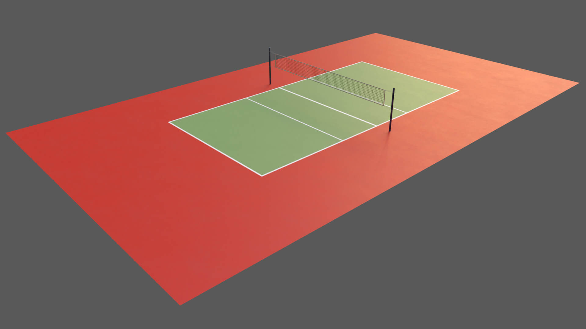 Volleyball Court Floor and Net - 3D Model by PBR Cool